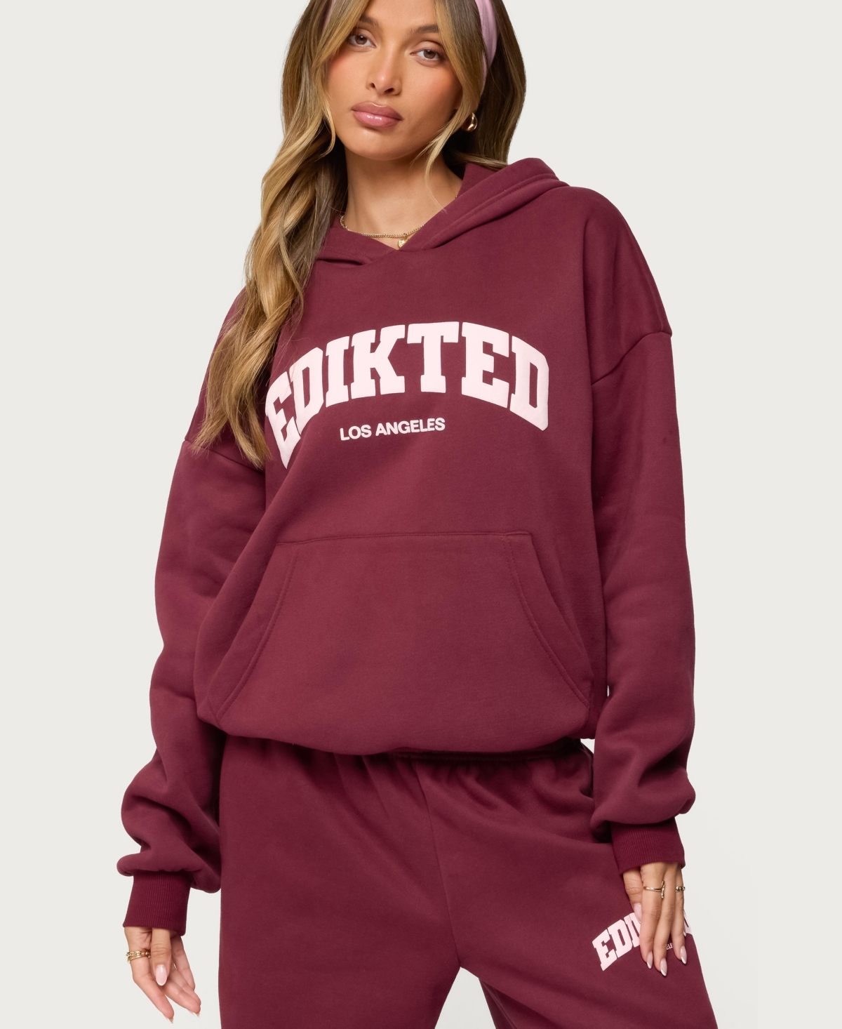 Click here for Edikted Womens Edikted La Hoodie - Burgundy prices