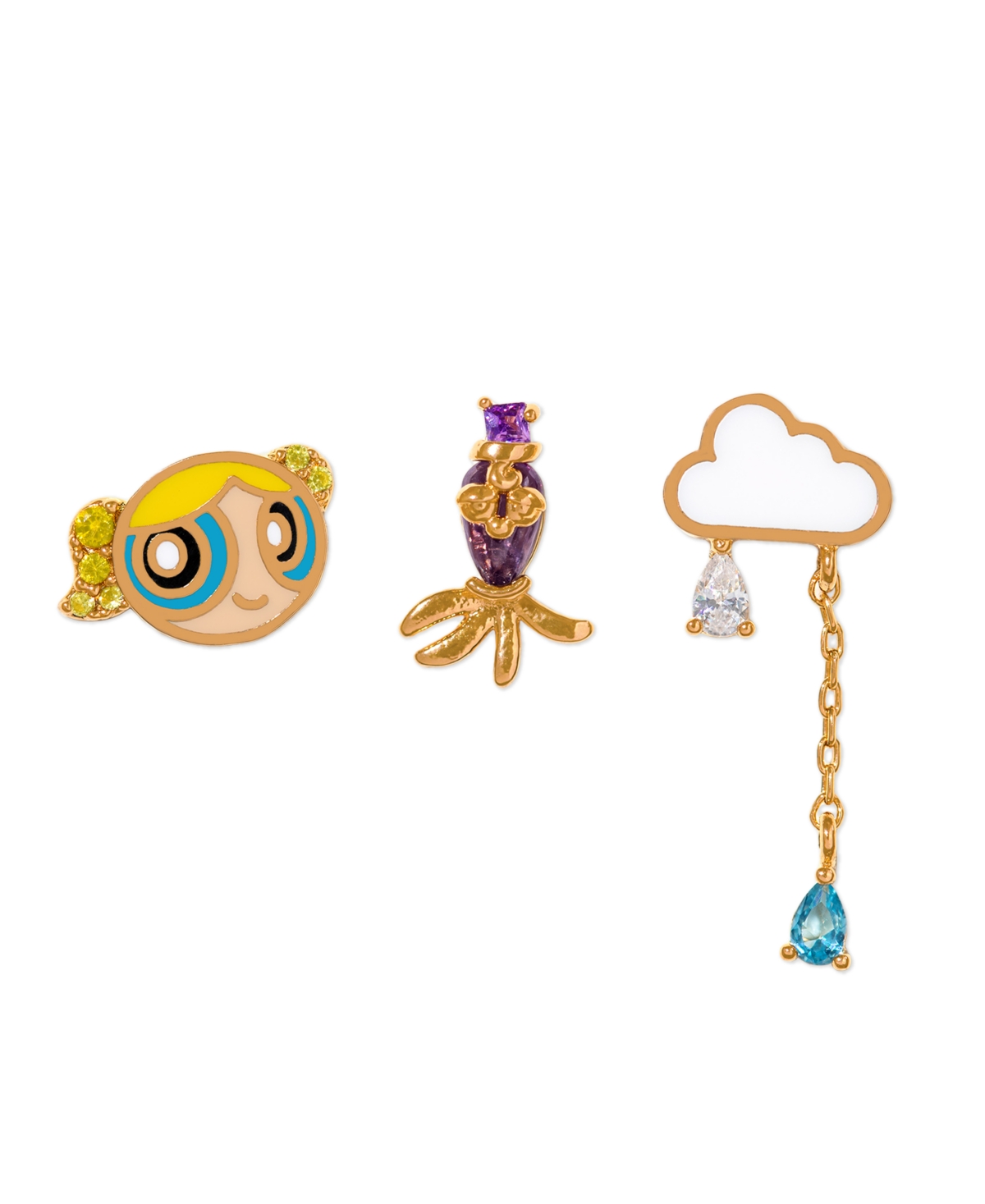 Click here for Girls Crew Crystal Gold Plated Enamel The Powerpuf... prices
