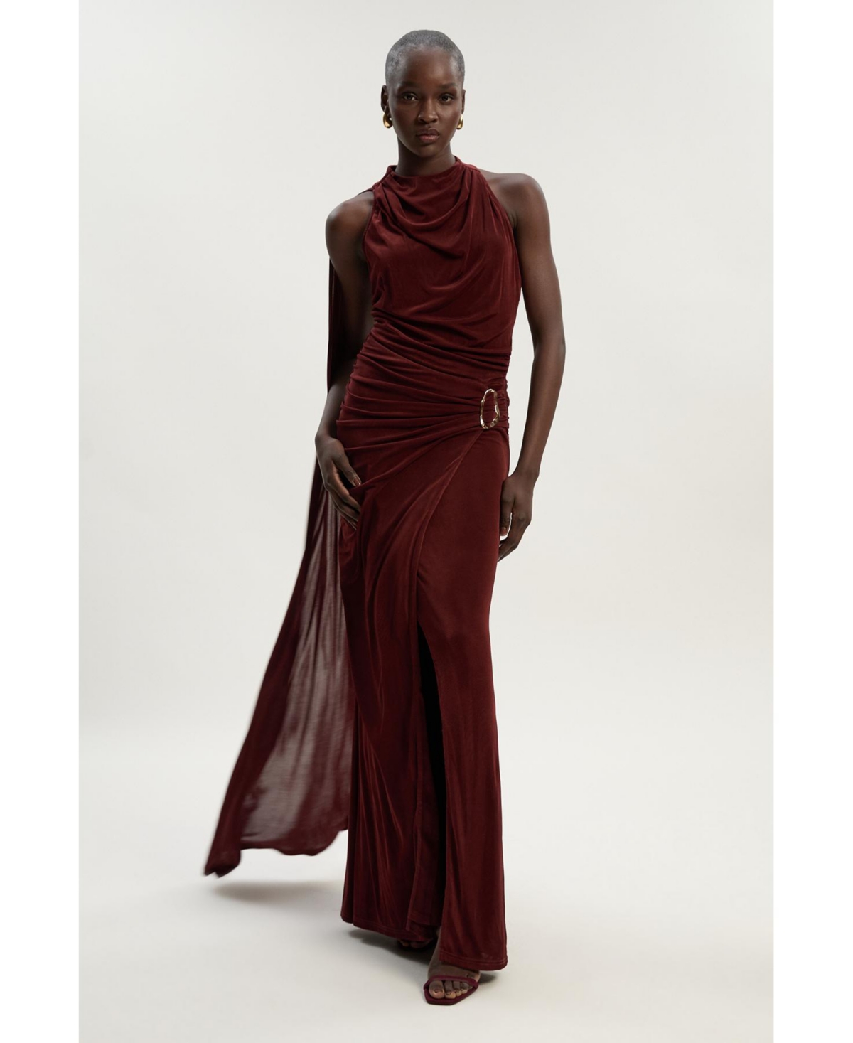 Click here for Karen Millen Womens Slinky Crepe High Neck Maxi Dr... prices