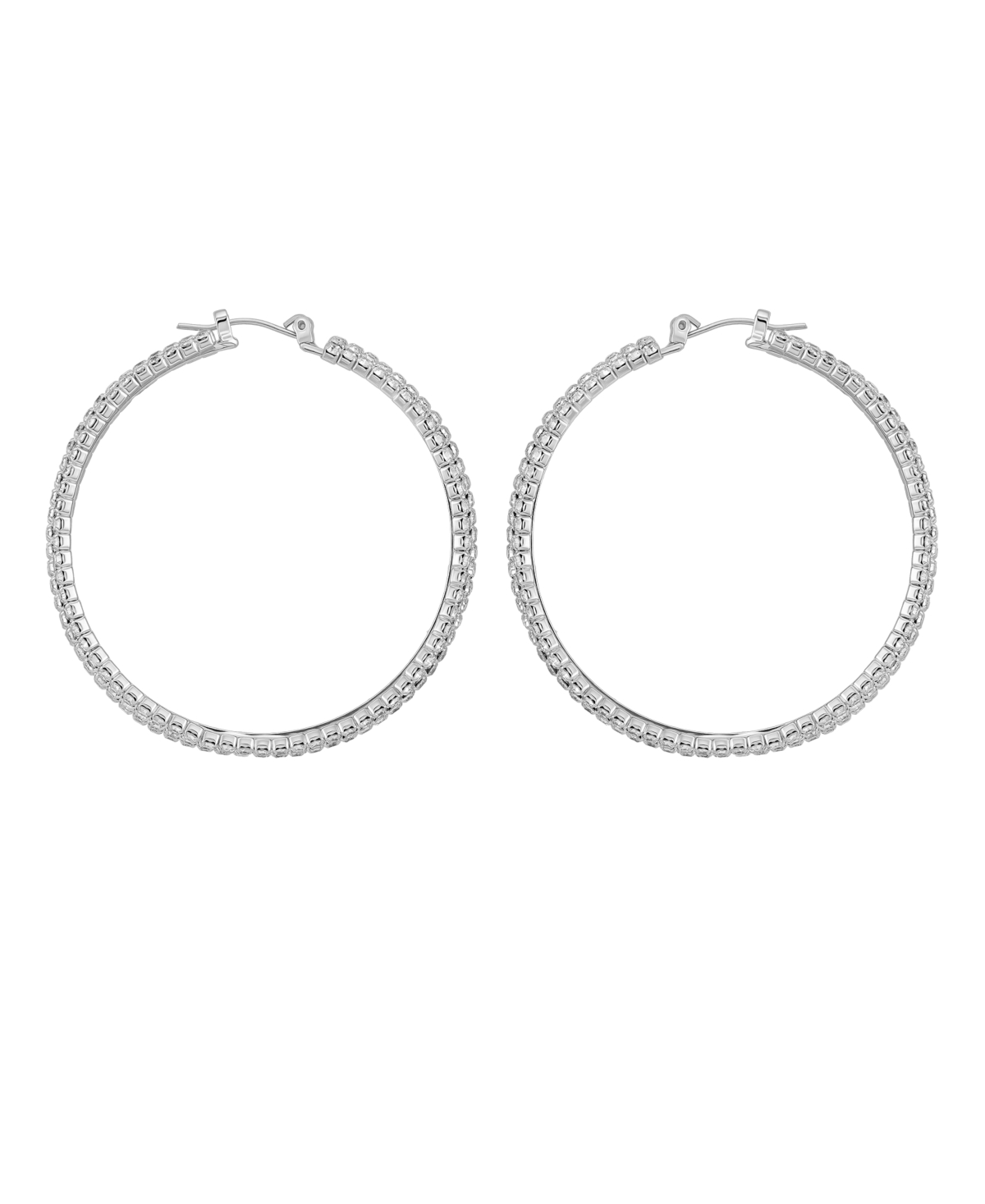 Click here for Guess Rhinestone Pave Large Hoop Earrings - Silver prices