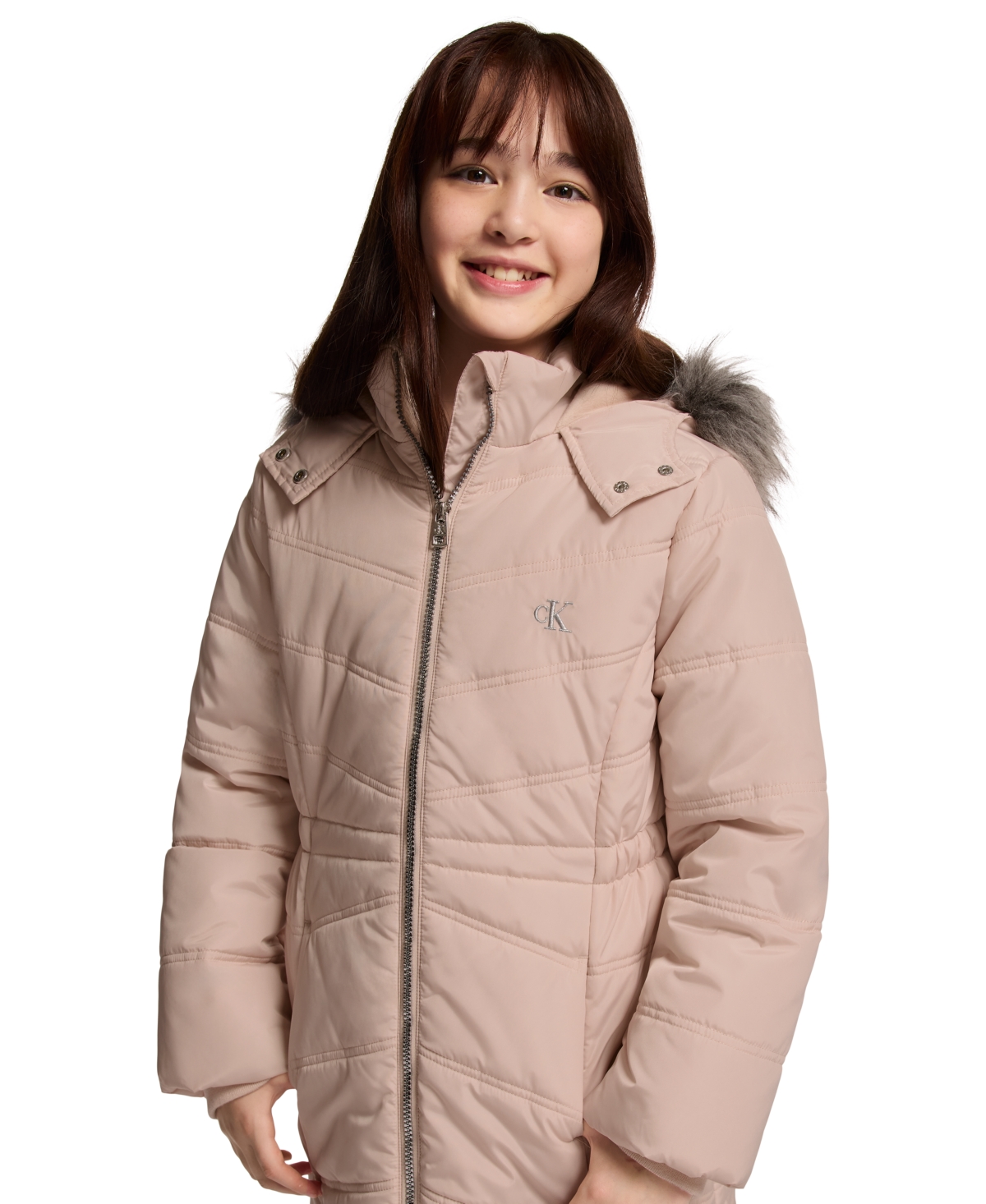 Click here for Calvin Klein Big Girls Aerial Jacket - Heavenly Pi... prices