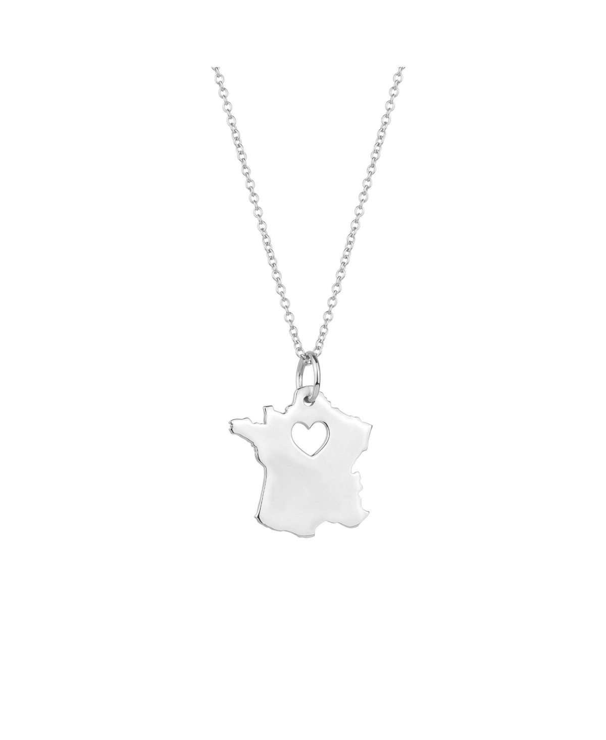 Click here for Spero London Love France Map Heart Necklace Sterli... prices