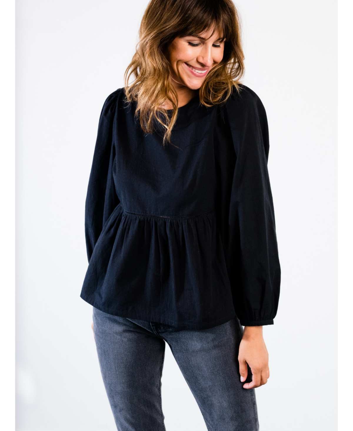 Click here for Able Womens Lauren Babydoll Top - Black prices