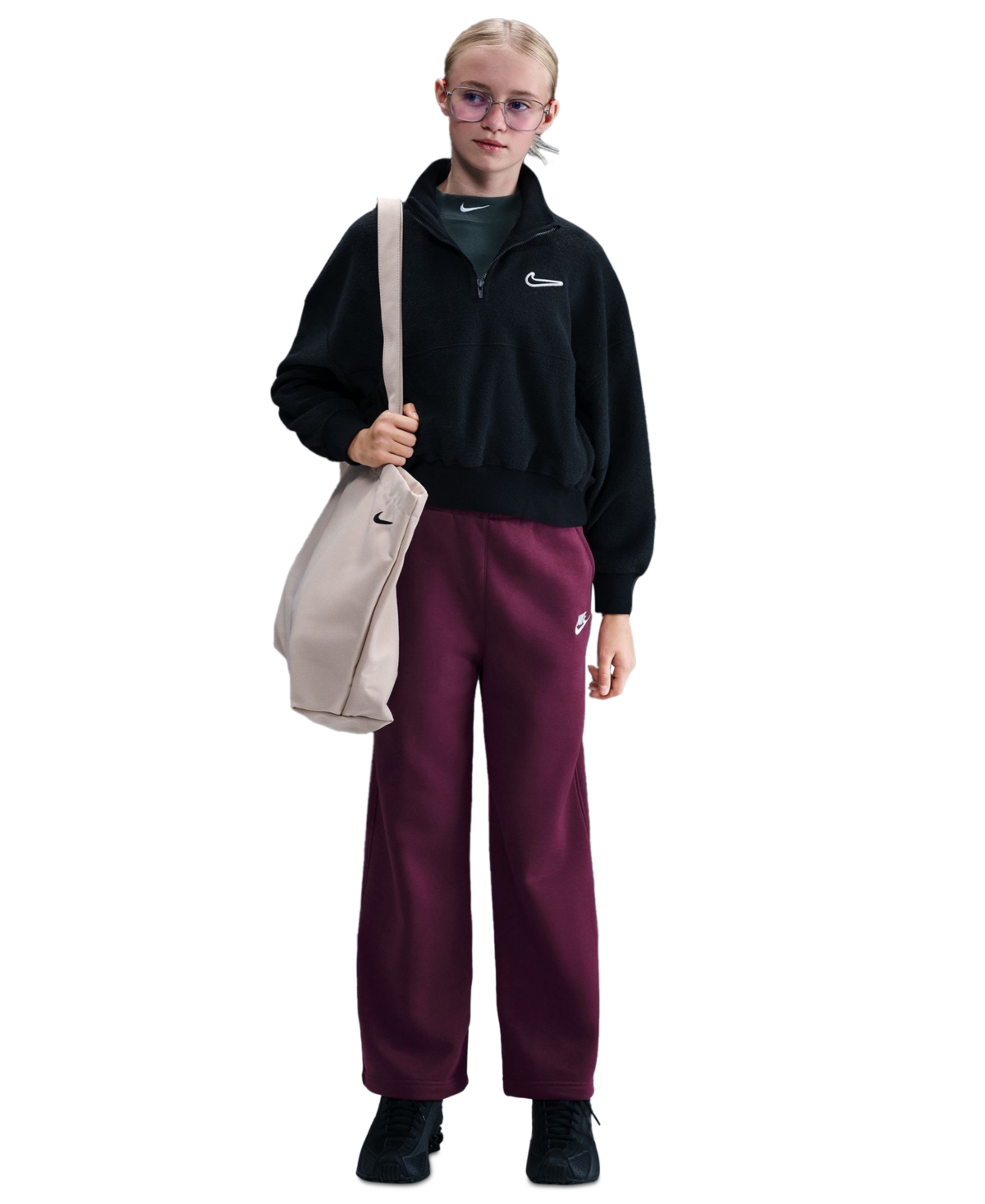 Click here for Nike Big Girls 7-16 Sportswear Club Fleece Wide-Le... prices