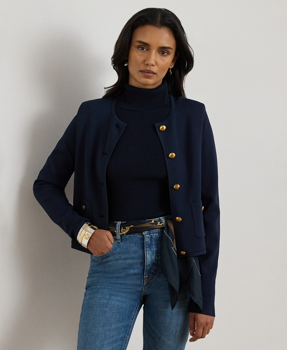 Click here for Lauren Ralph Lauren Petite Cropped Crewneck Sweate... prices