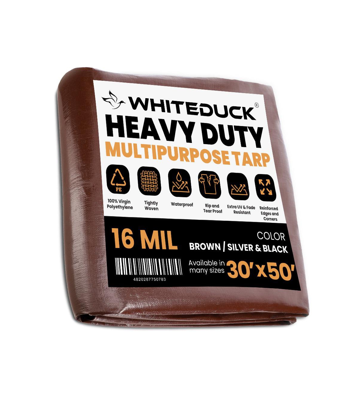 Click here for 8 oz. Poly Tarpaulin 30x50 Silver & Black - Brown prices