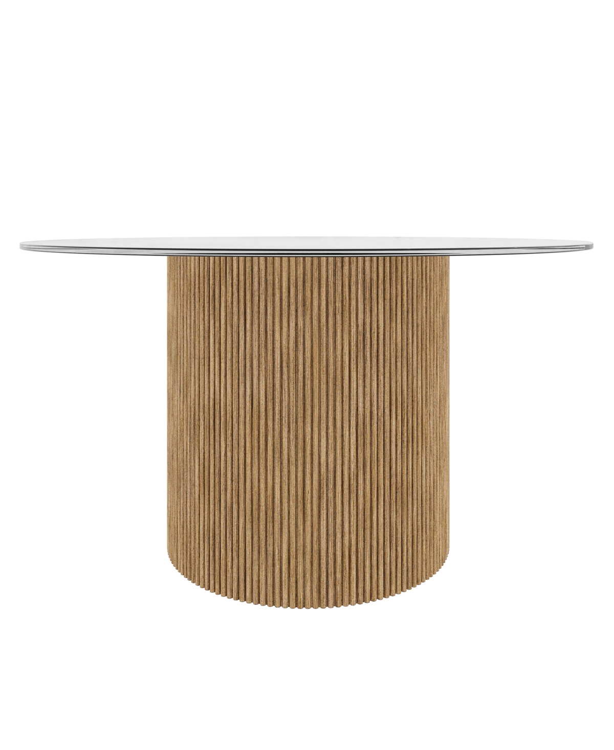 Click here for Frandlyn 54 Round Glass Dining Table - Light Brown prices