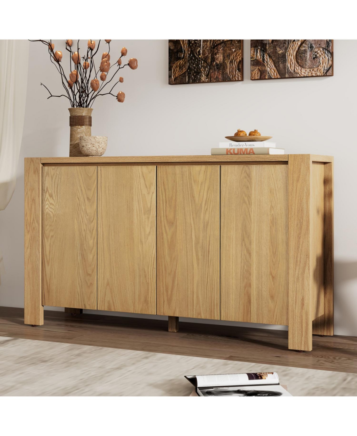 Click here for Streamdale Retro Wood Buffet Cabinet - 4 Door  Adj... prices