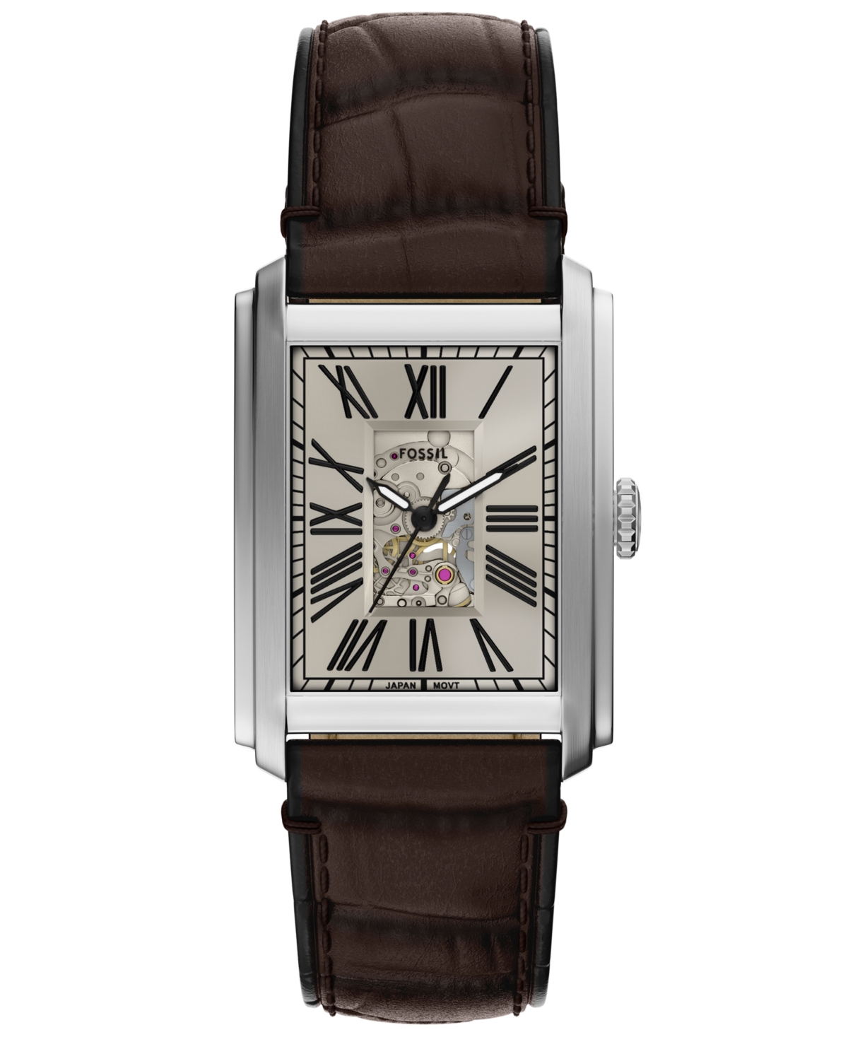 Click here for Fossil Mens Carraway Automatic Brown Croco Leather... prices