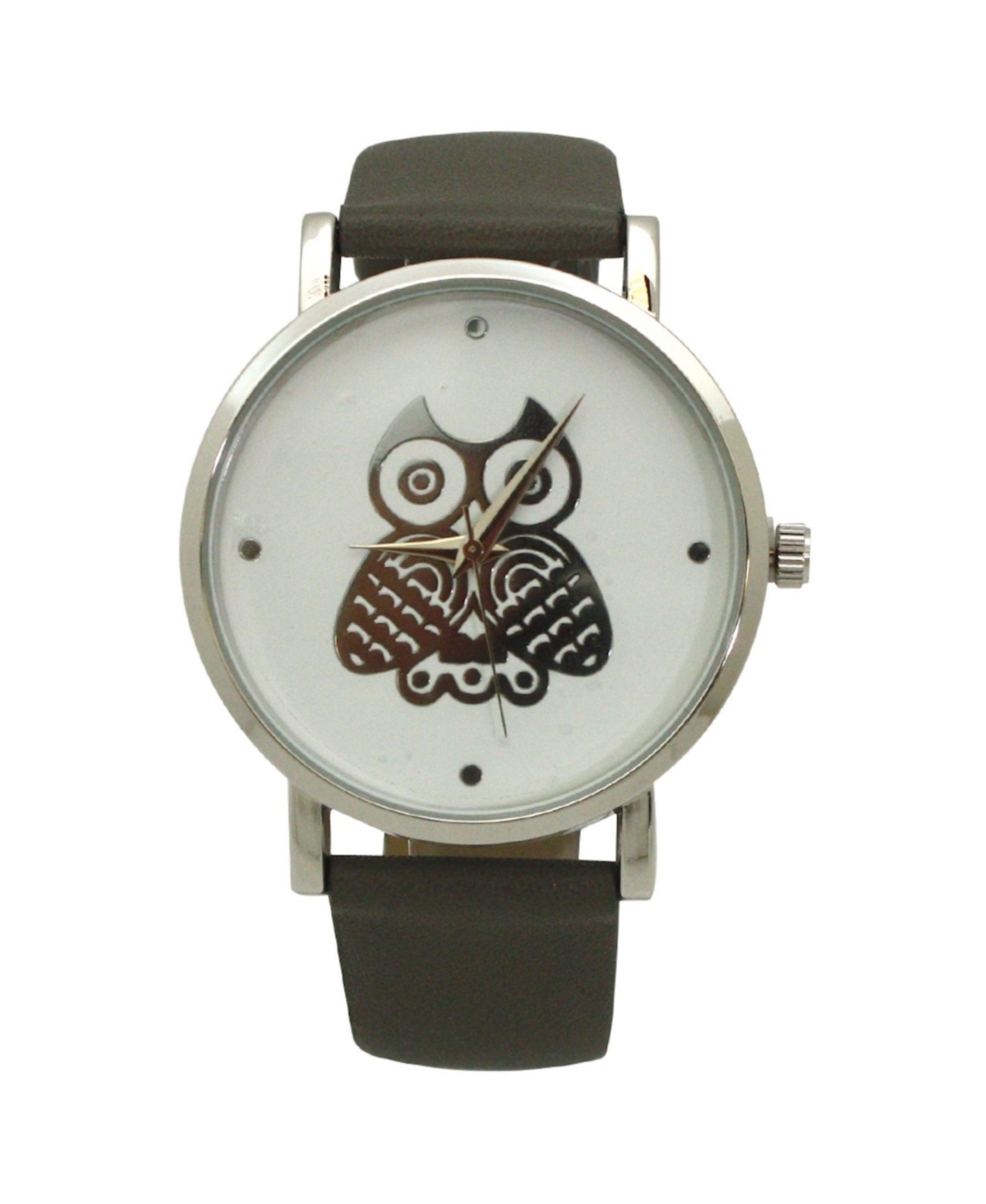 Click here for Olivia Pratt Grey Owl Leather Strap Watch - Grey prices