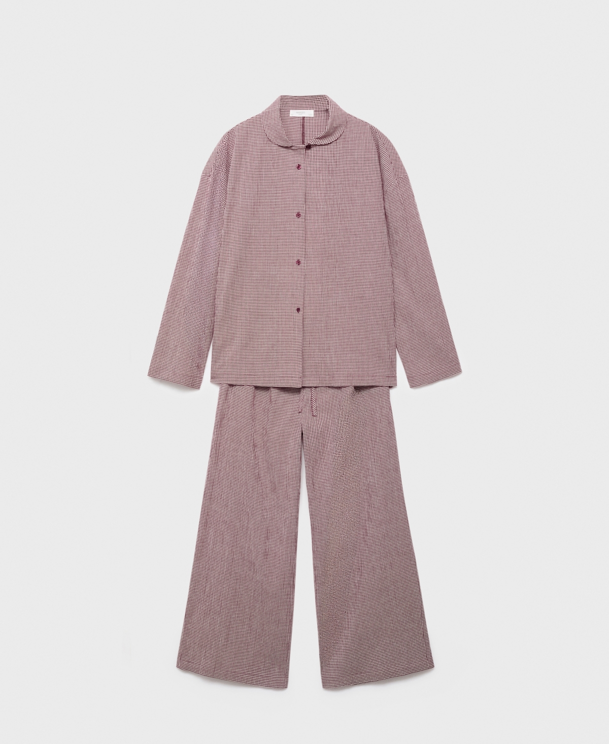 Click here for Mango Womens Two-Piece Cotton Gingham Pajamas - Re... prices