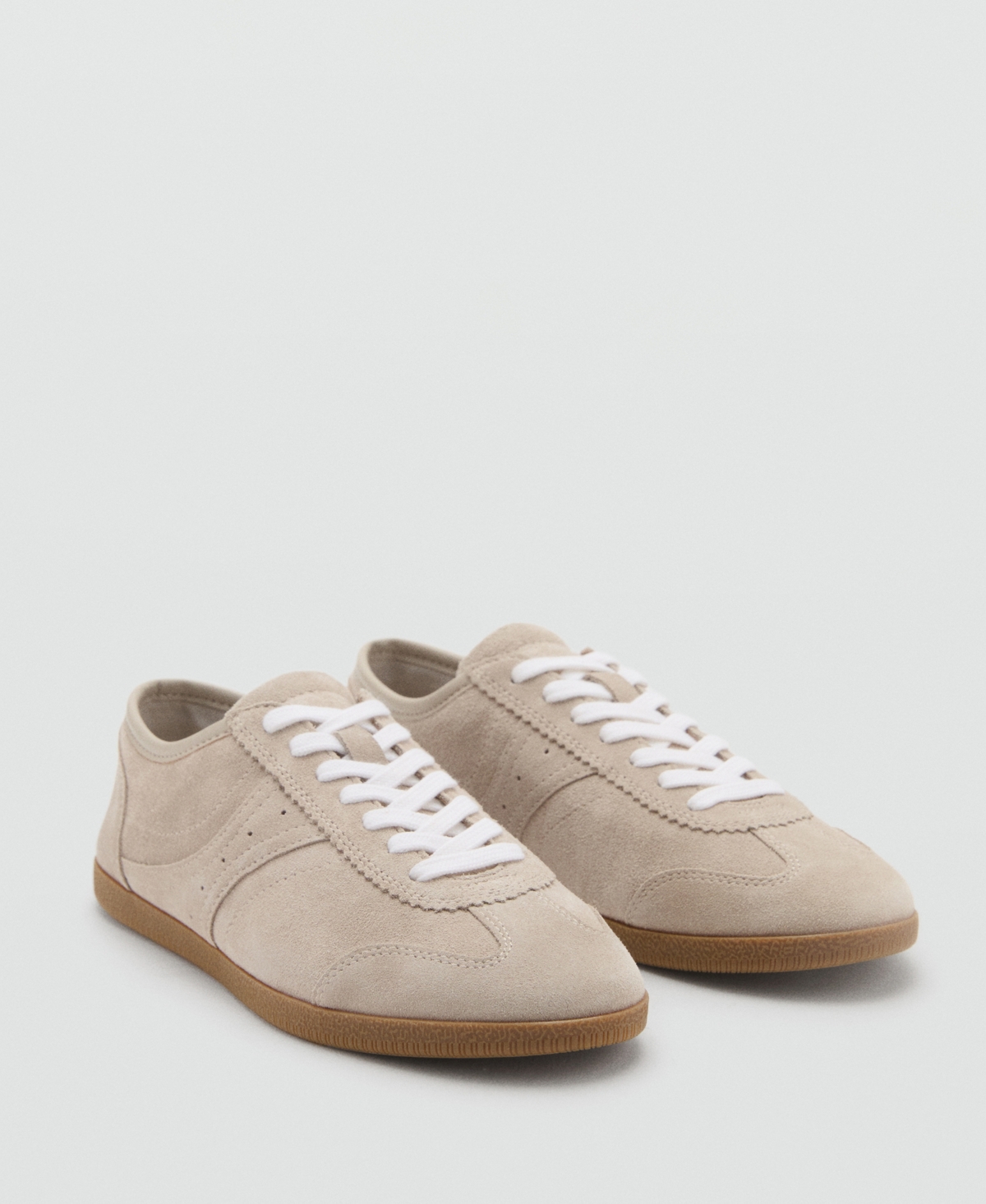Click here for Mango Womens Suede Sneakers - Beige prices