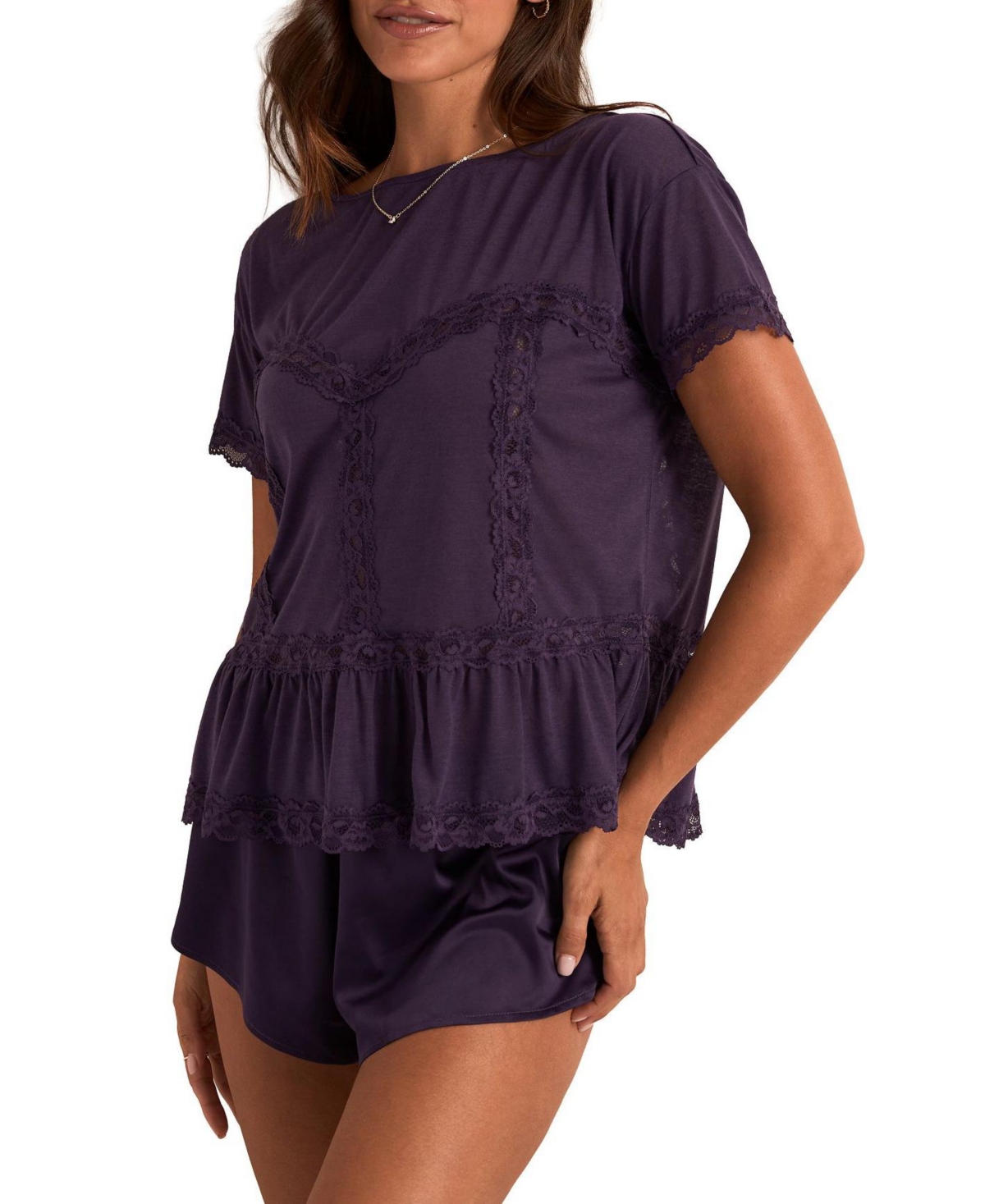 Click here for Adore Me Patrice Womens Pajama Set - Dark purple prices