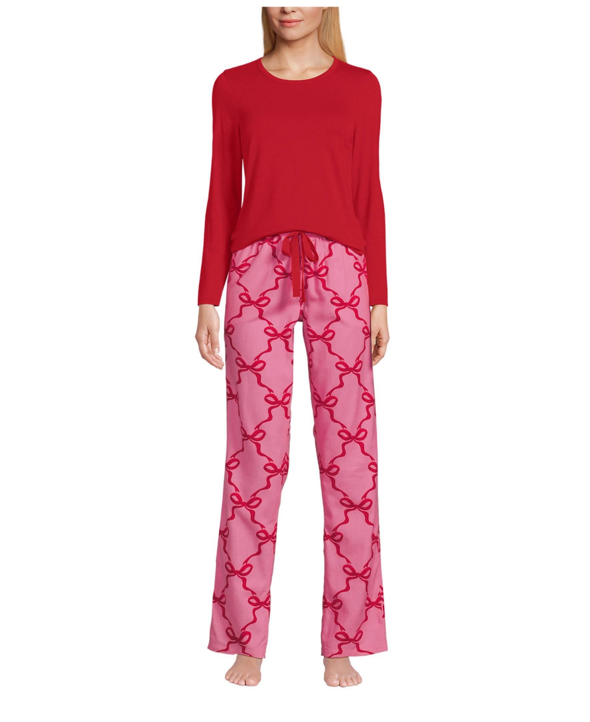 Click here for Lands End Womens Pajama Gift Set - Knit Long Sleev... prices