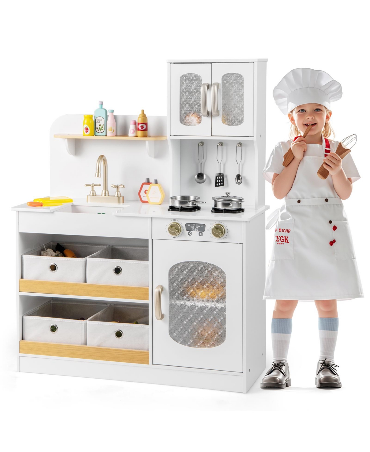 Click here for Gymax Kids Kitchen Playset Toy Play Kitchen w/ 4 F... prices
