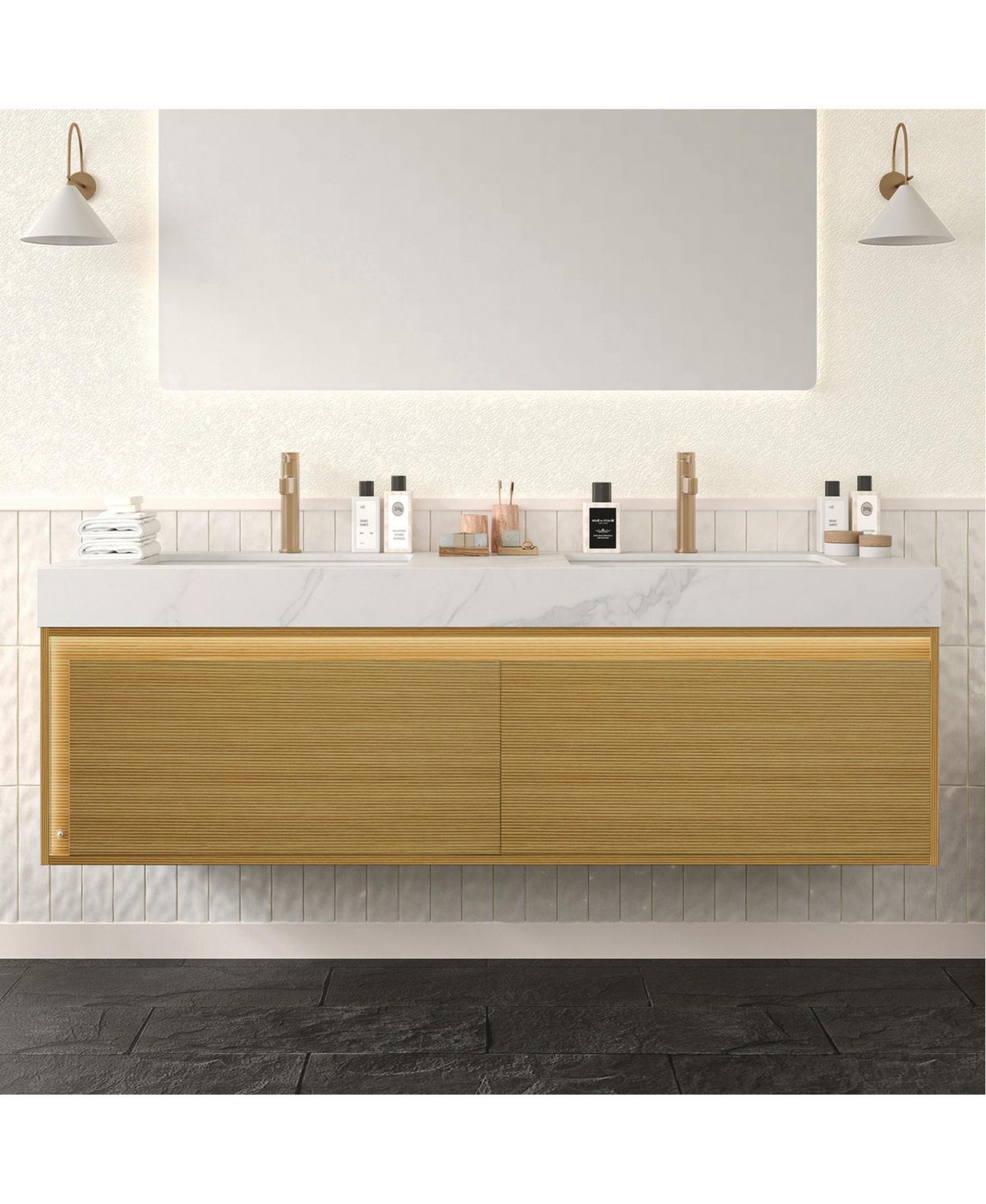 Click here for Streamdale Carrara White Sintered Stone Vanity w/... prices