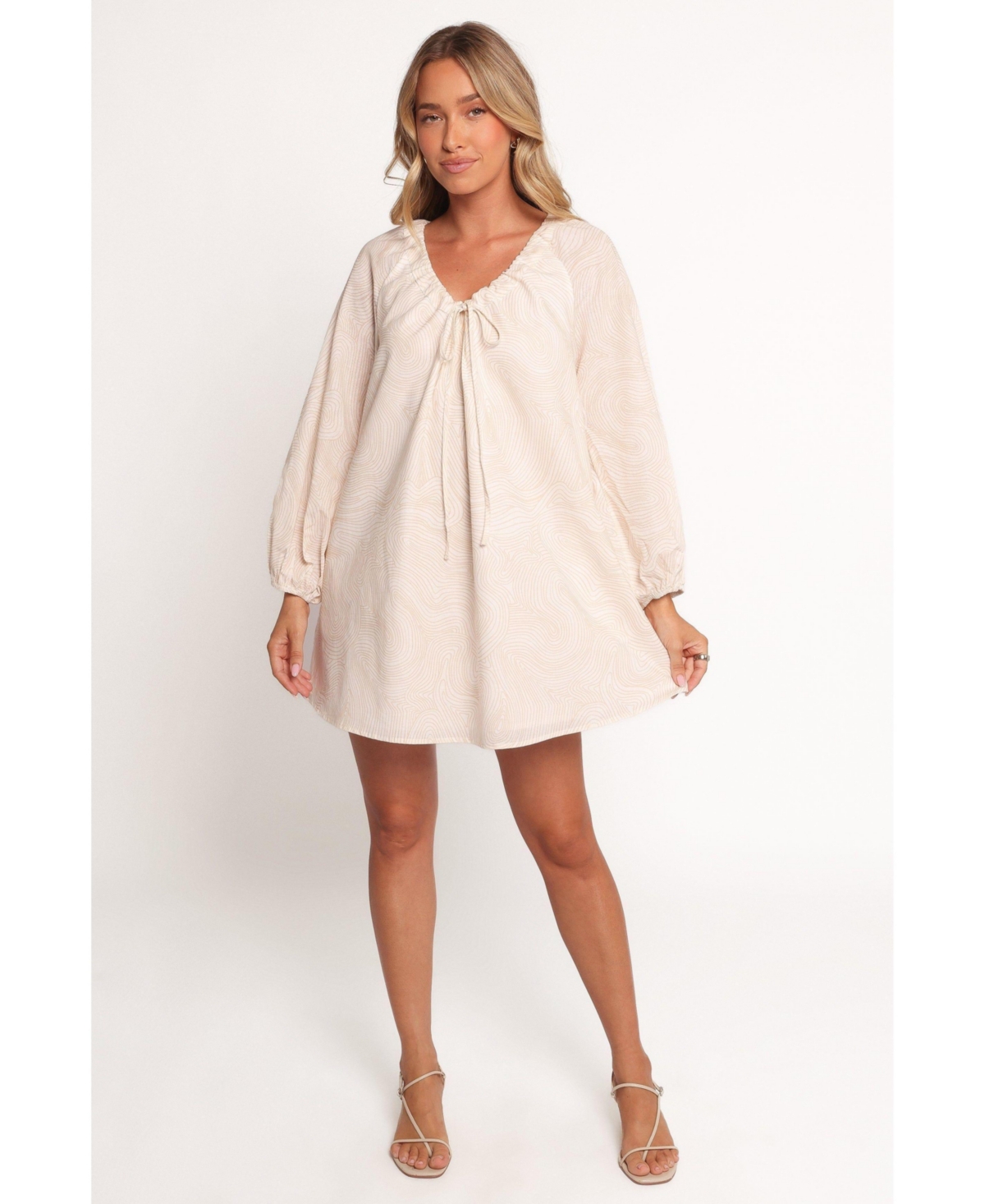 Click here for Petal and Pup Womens Walker Smock Mini Dress - Tan... prices