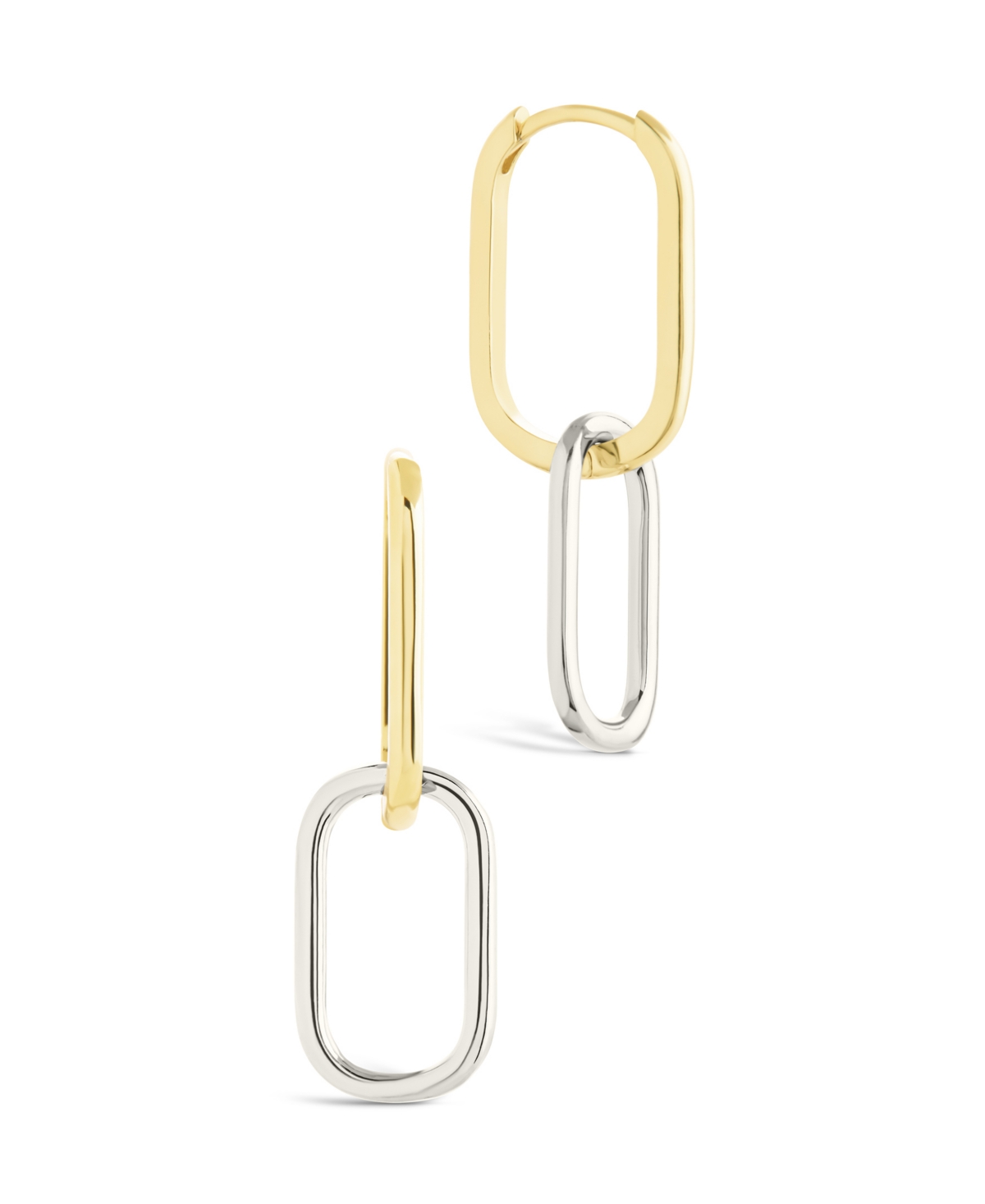 Click here for Sterling Forever Raleigh Link Drop Hoop Earrings -... prices