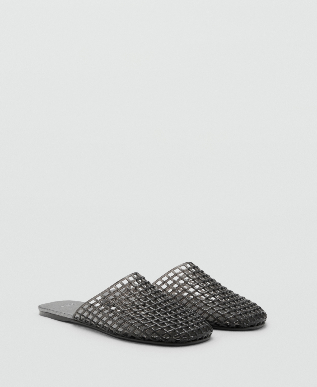 Click here for Mango Womens Mesh Mule Flats - Gray prices