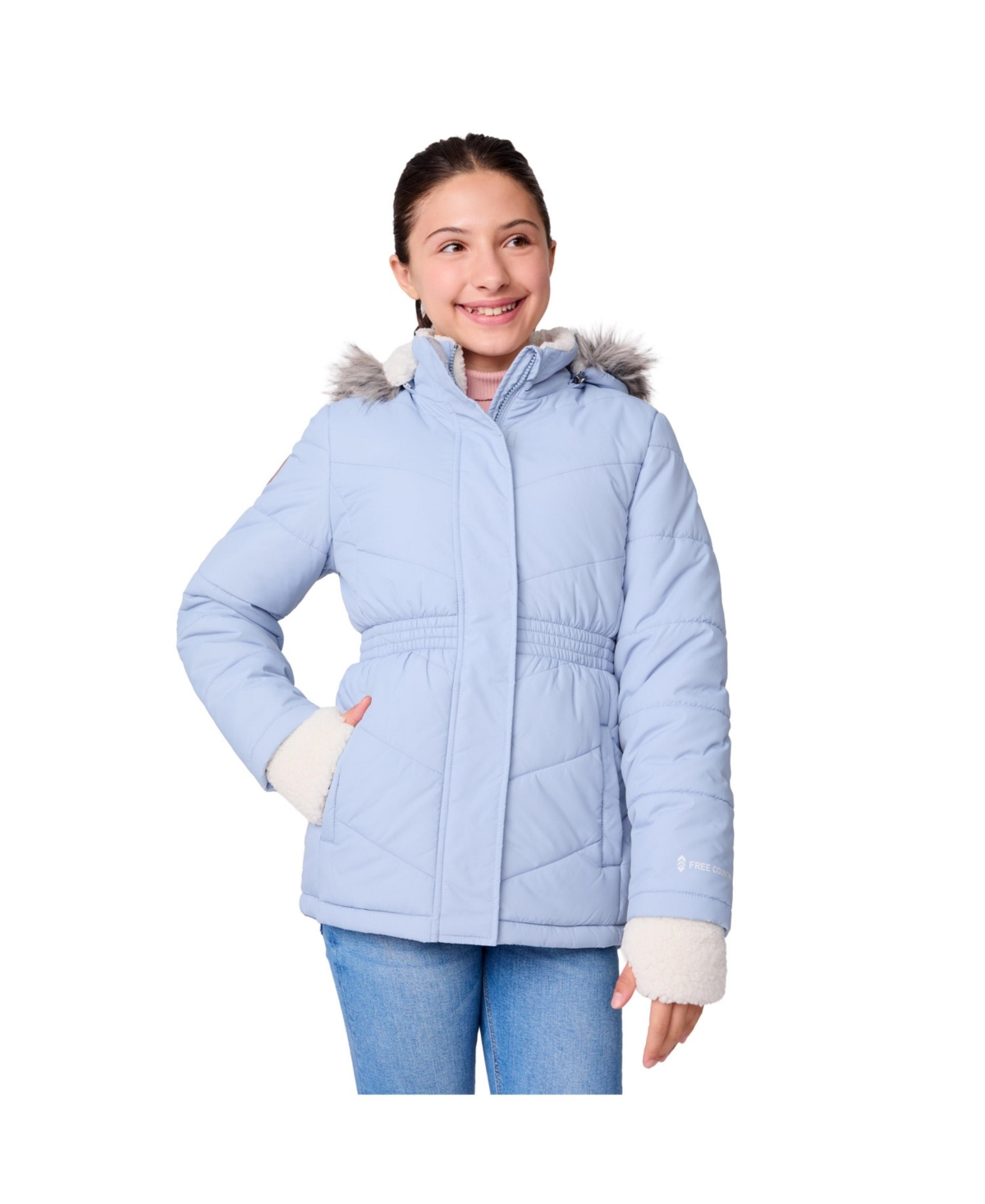Click here for Free Country Girls Long Bib Puffer Jacket - Cornfl... prices
