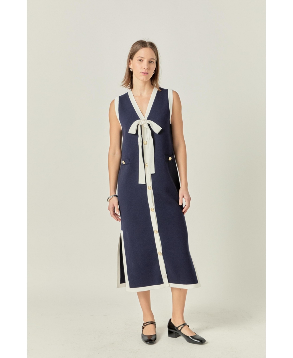 Click here for English Factory Womens Knit Midi Dress With Ribbon... prices