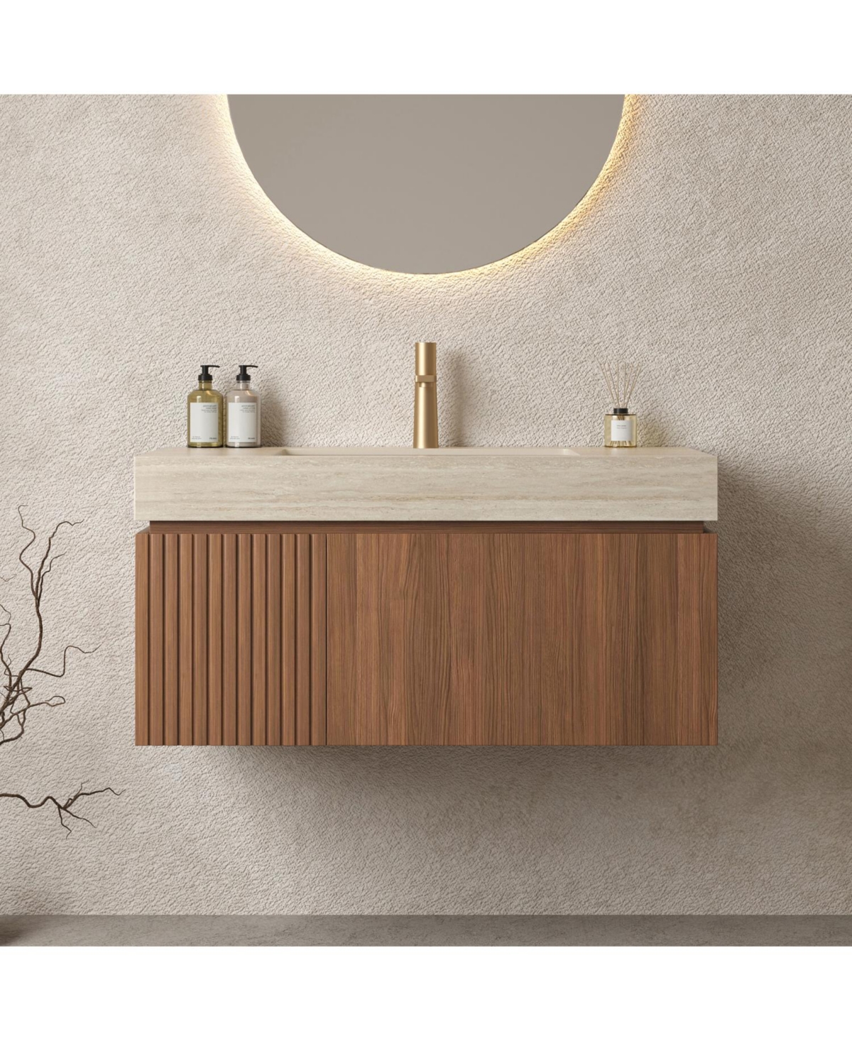 Click here for Streamdale Roma Travertine Sintered Stone Vanity w... prices