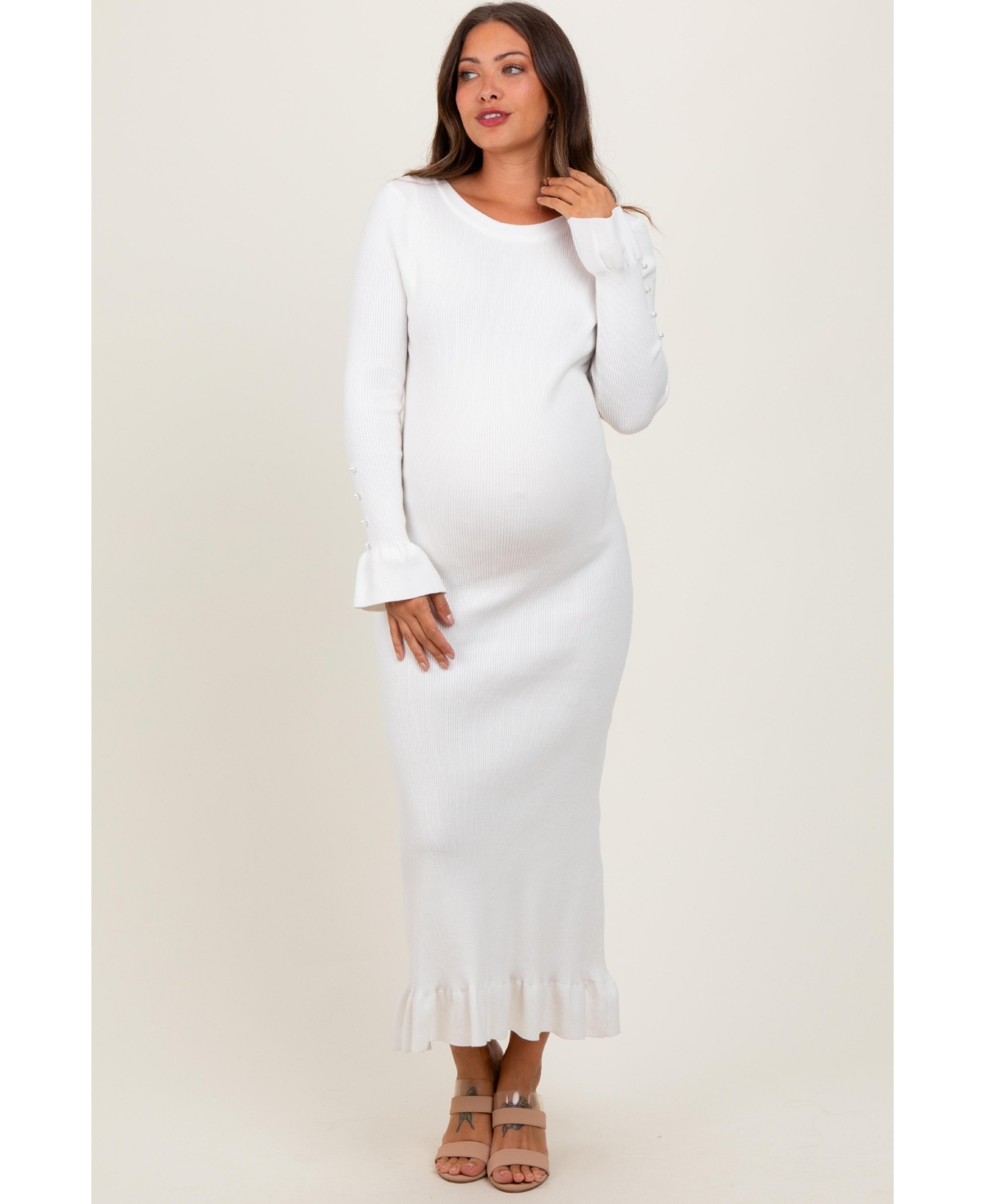 Click here for Pinkblush Black Ribbed Knit Bow Back Maternity Max... prices