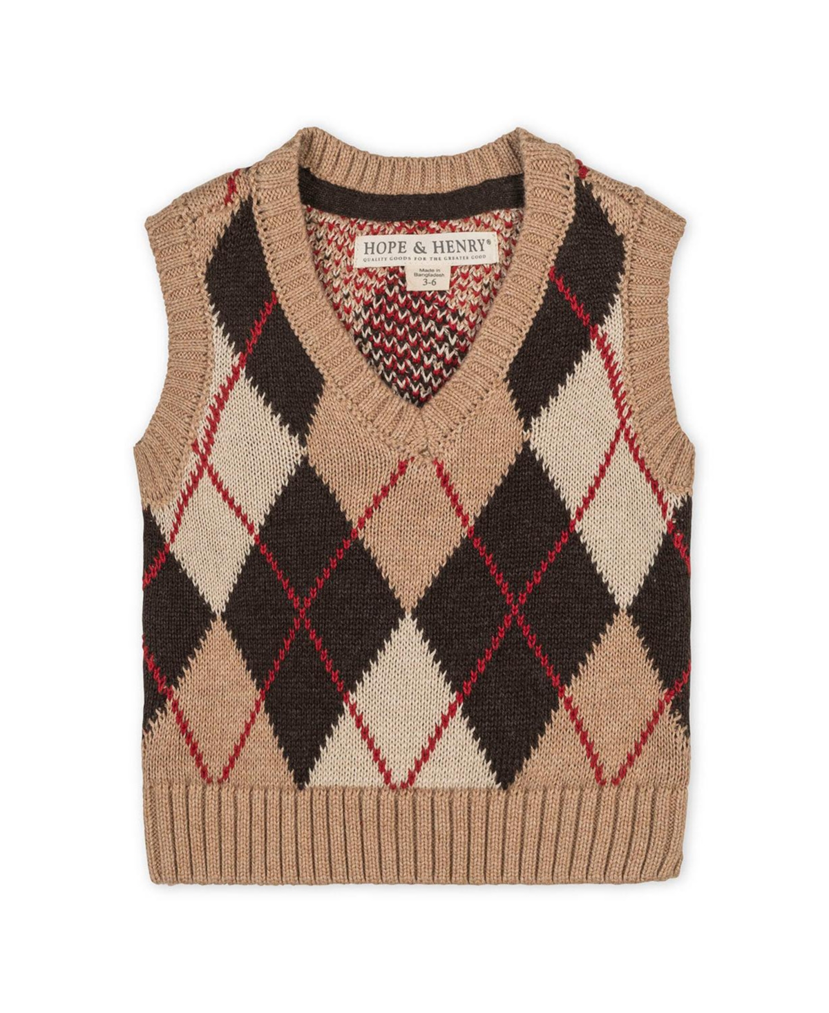 Click here for Hope & Henry Baby Boys Organic V-Neck Argyle Sweat... prices
