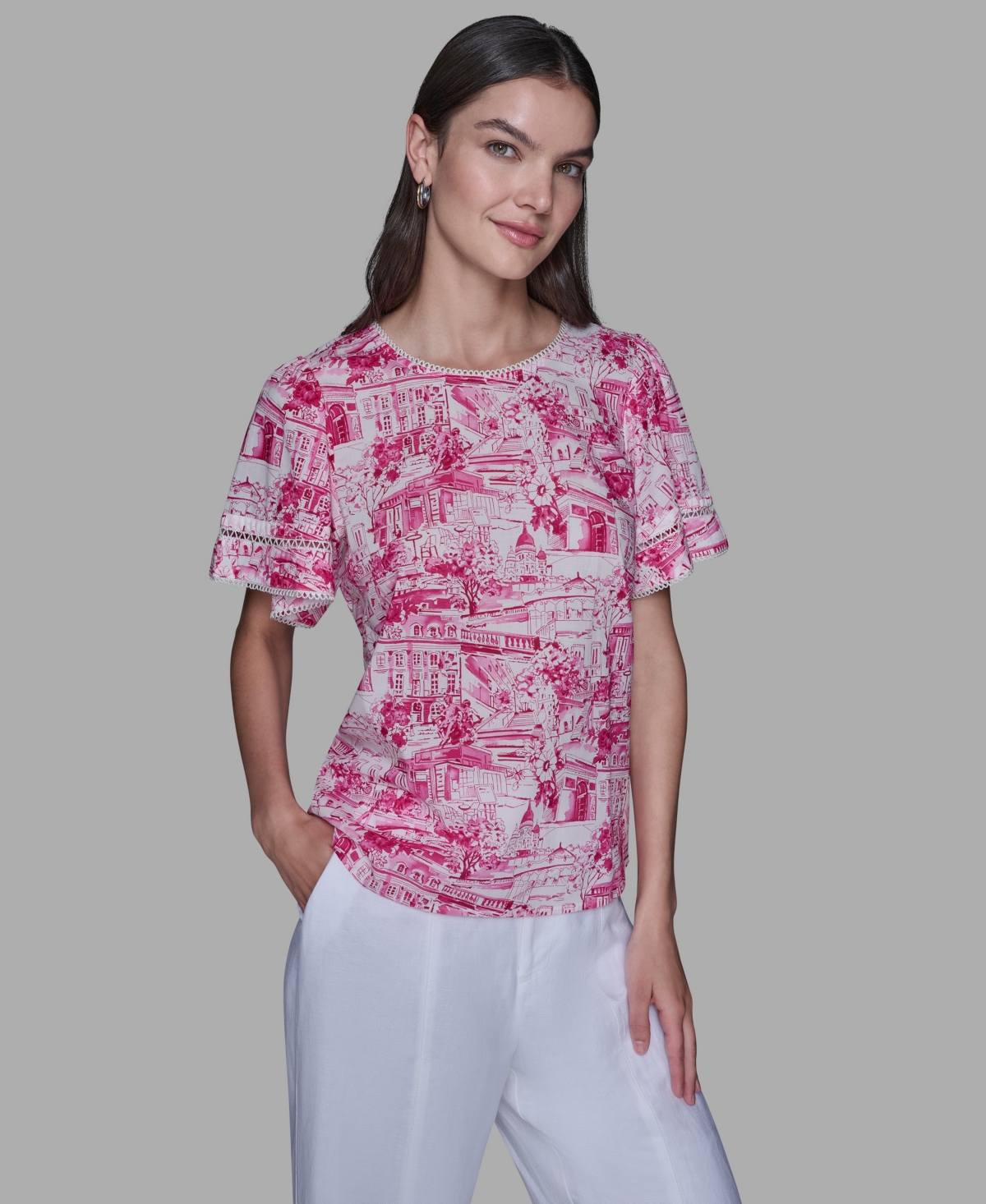 Click here for Karl Lagerfeld Paris Womens Printed Trim Detail To... prices