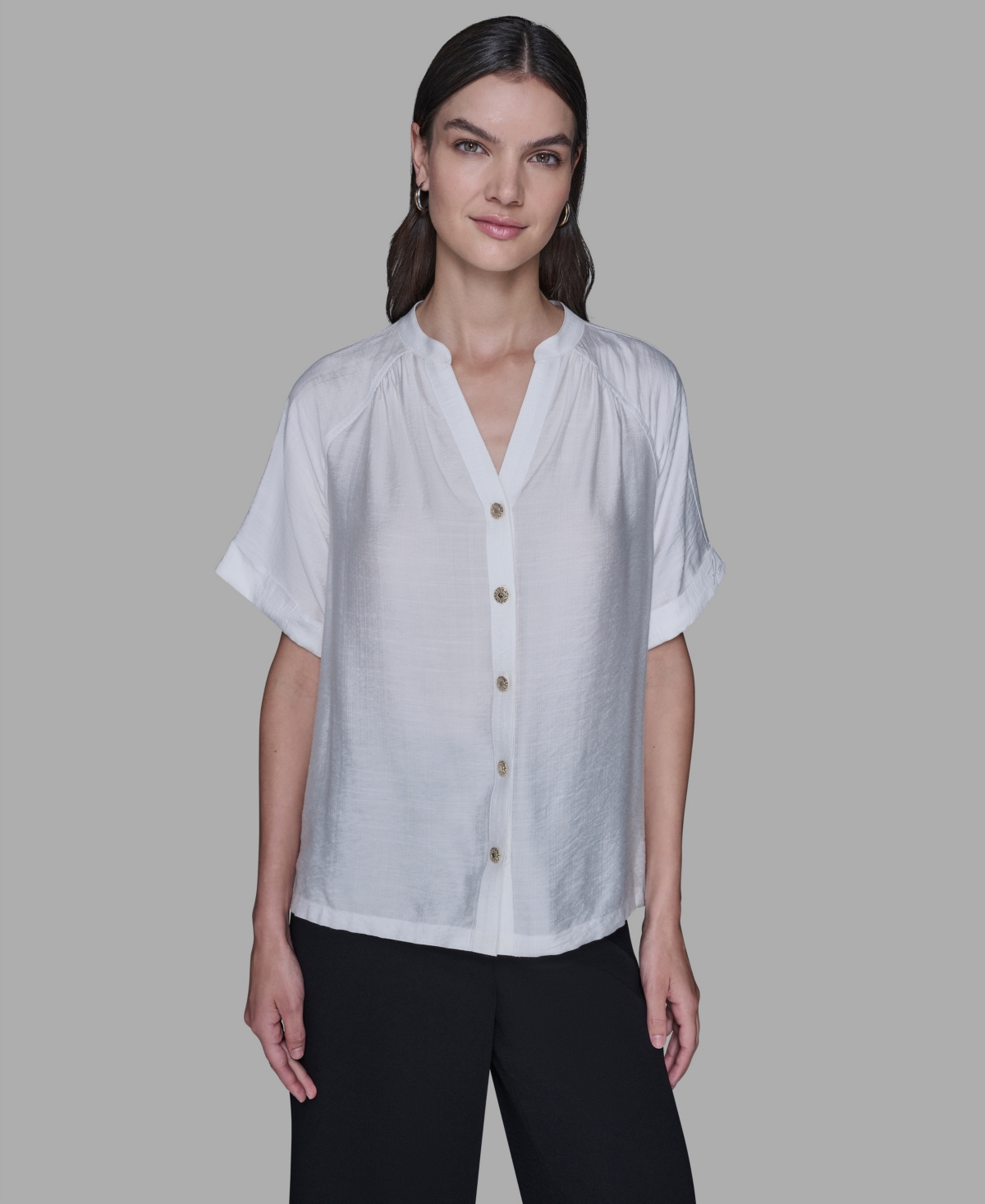 Click here for Karl Lagerfeld Paris Womens Drop Shoulder Top - So... prices