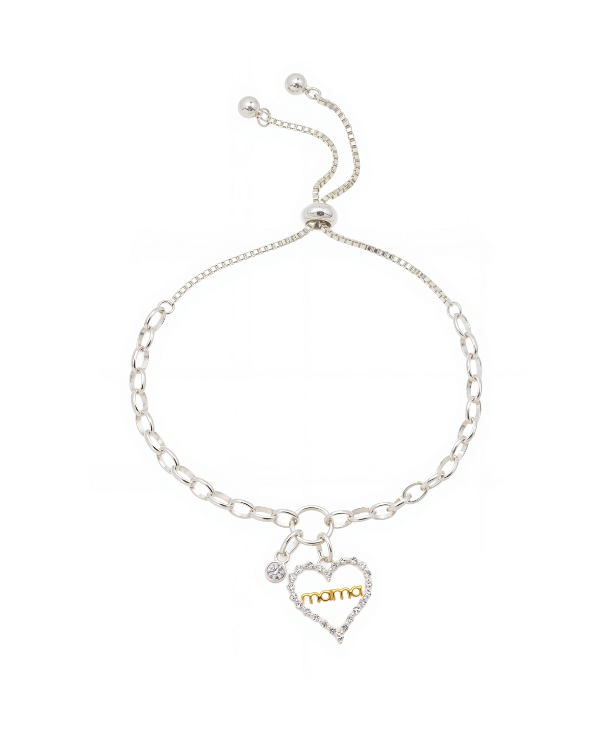 Click here for Unwritten Two Tone Mama Open Cubic Zirconia Heart... prices