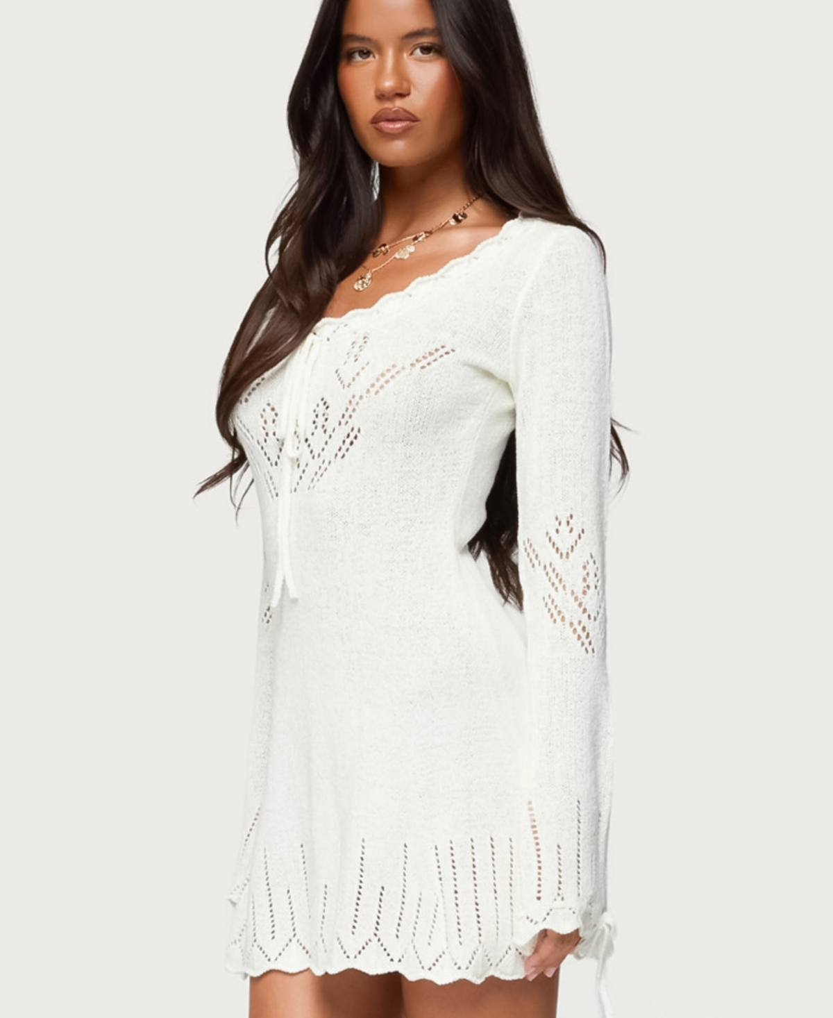 Click here for Edikted Womens Shaia Pointelle Knit Mini Dress - C... prices