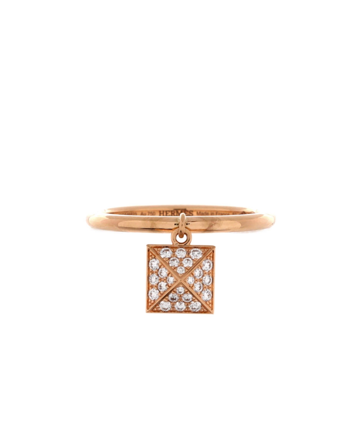 Click here for Pre-Owned Hermes Clou dH Charm Ring - 18k rose gol... prices
