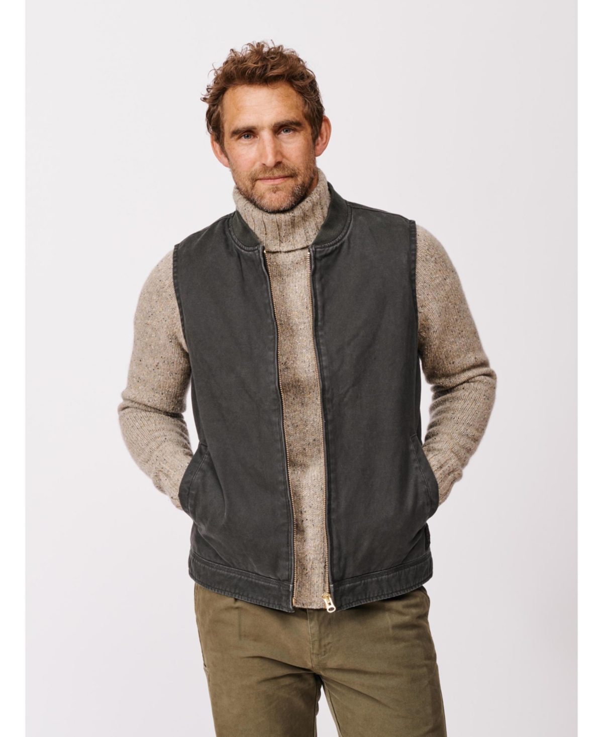 Click here for Aubin Mens Duke Canvas Gilet Vest - Washed black prices
