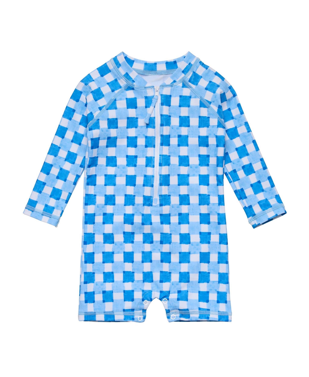 Click here for Snapper Rock Baby Boys Ocean Grid Ls Sunsuit - Blu... prices