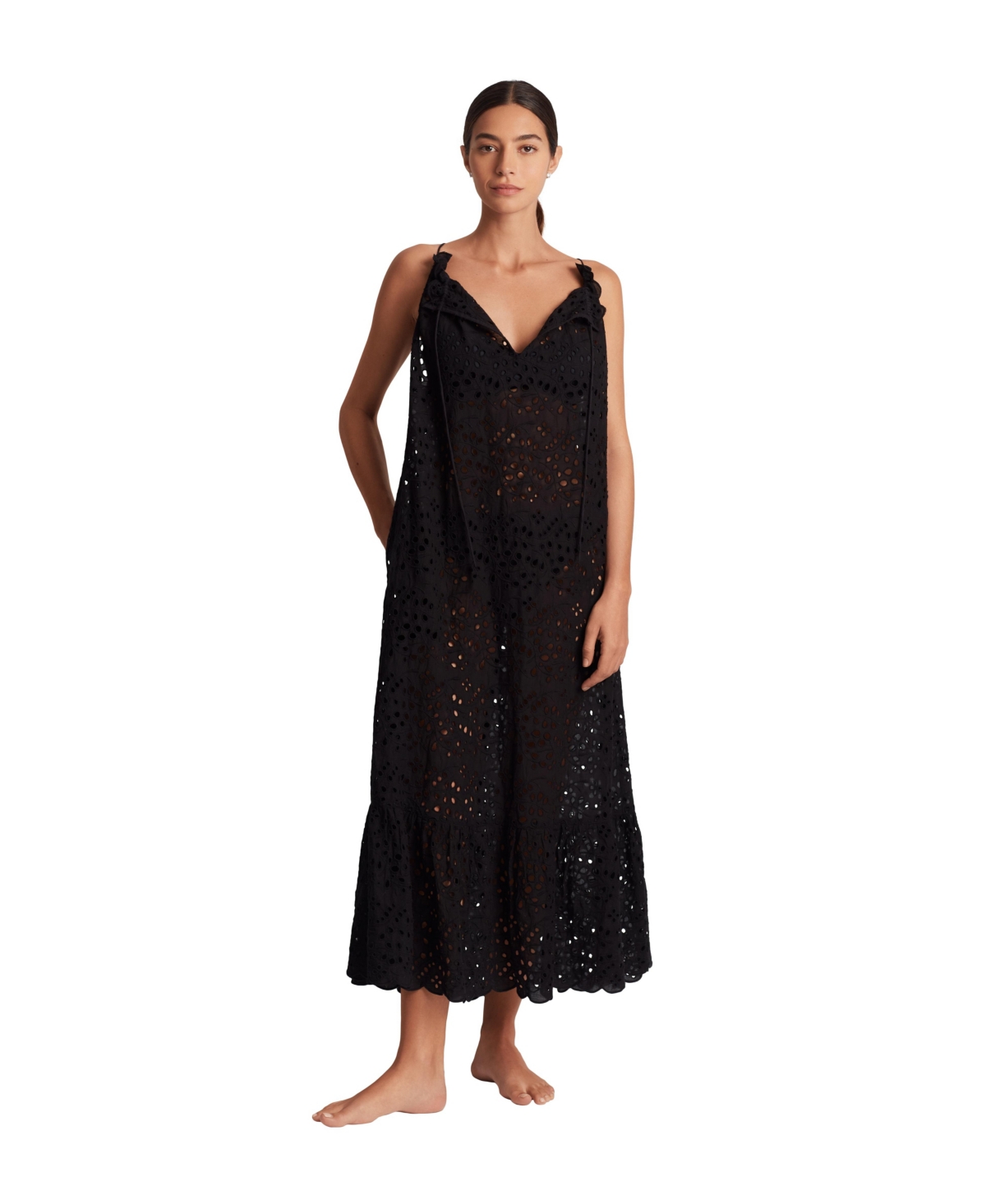 Lauren Ralph Lauren Eyelet Midi Coverup - Black