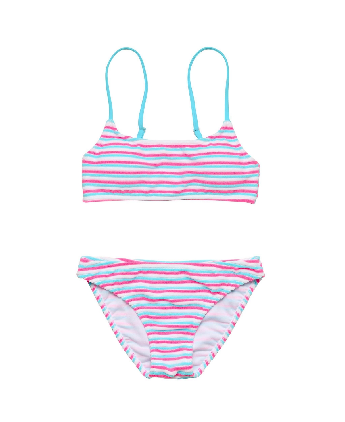 Click here for Snapper Rock Big Girls Sorbet Stripe Teen Crop Bik... prices