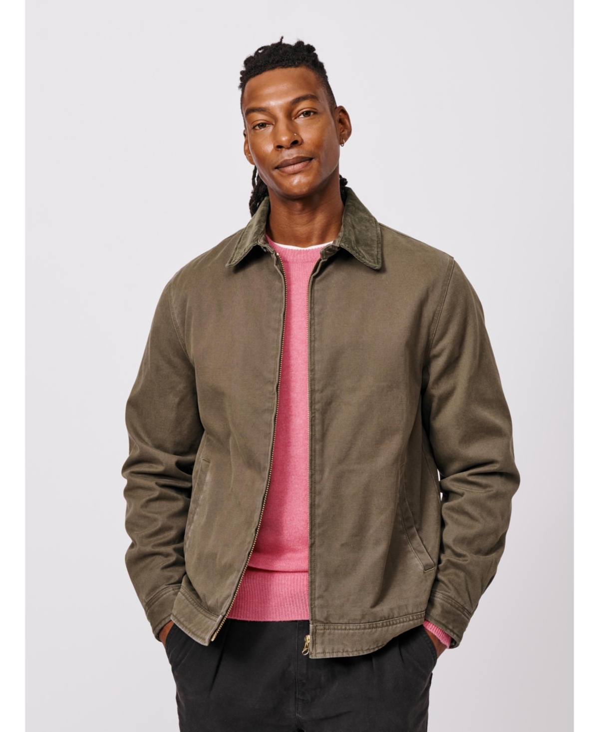 Click here for Aubin Mens Newland Canvas Harrington Jacket - Khak... prices