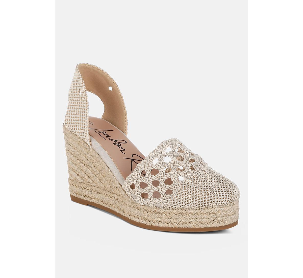Click here for Sea Breeze Woven Lace-Up Espadrille Wedges - Beige... prices