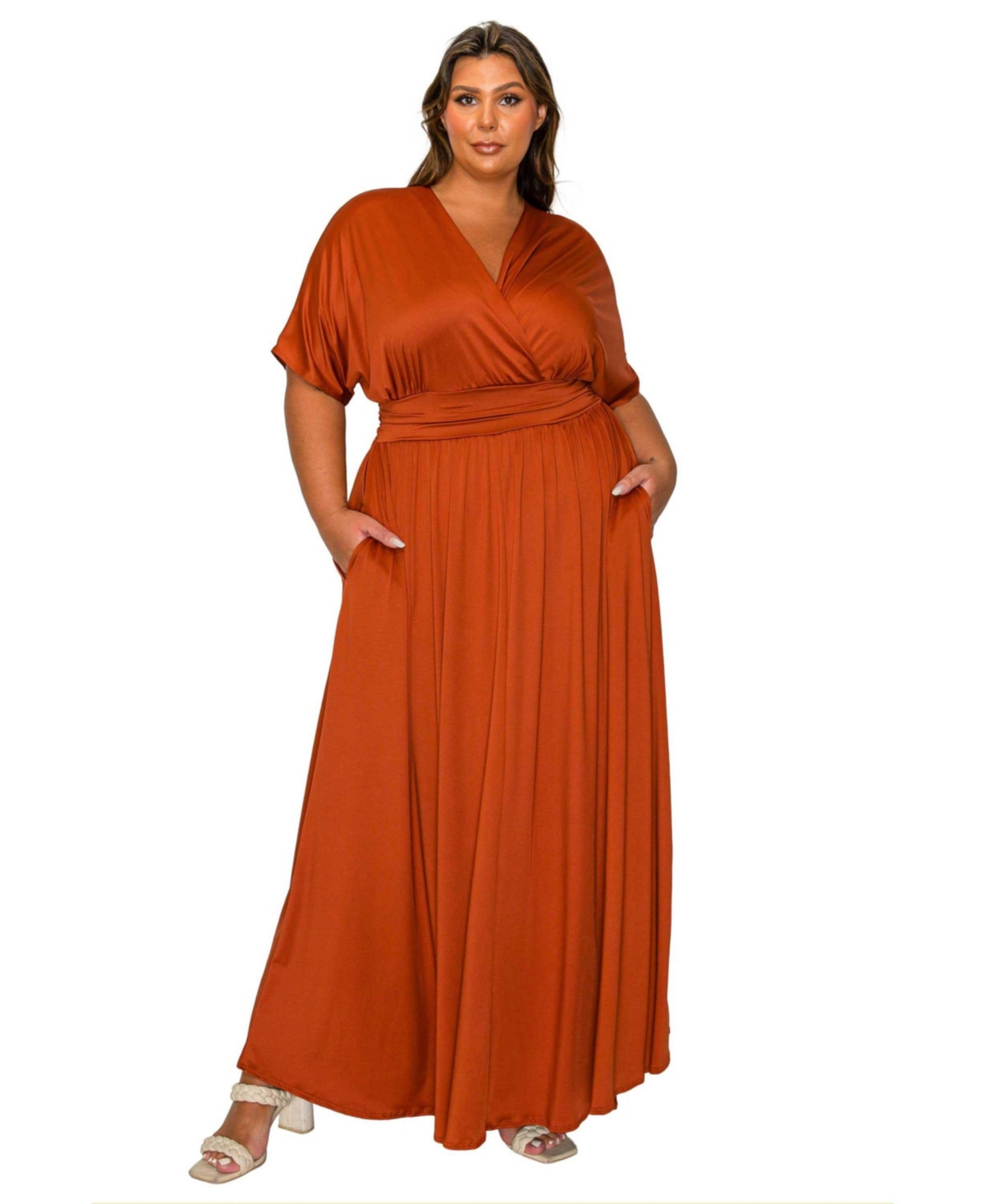 Click here for L I V D Plus Size Raffi Empire Waist Pocket Maxi D... prices