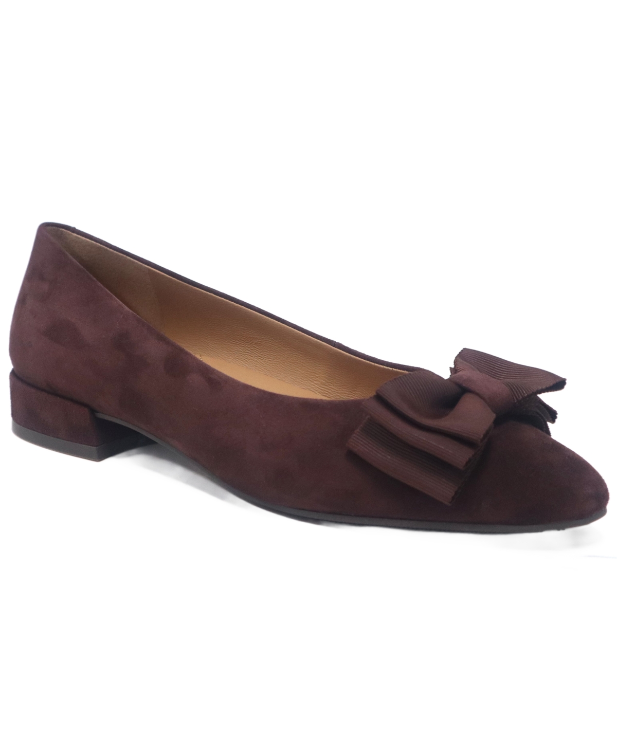 Gentle Souls Womens Atlas Almond Toe Flats - Burgundy Suede