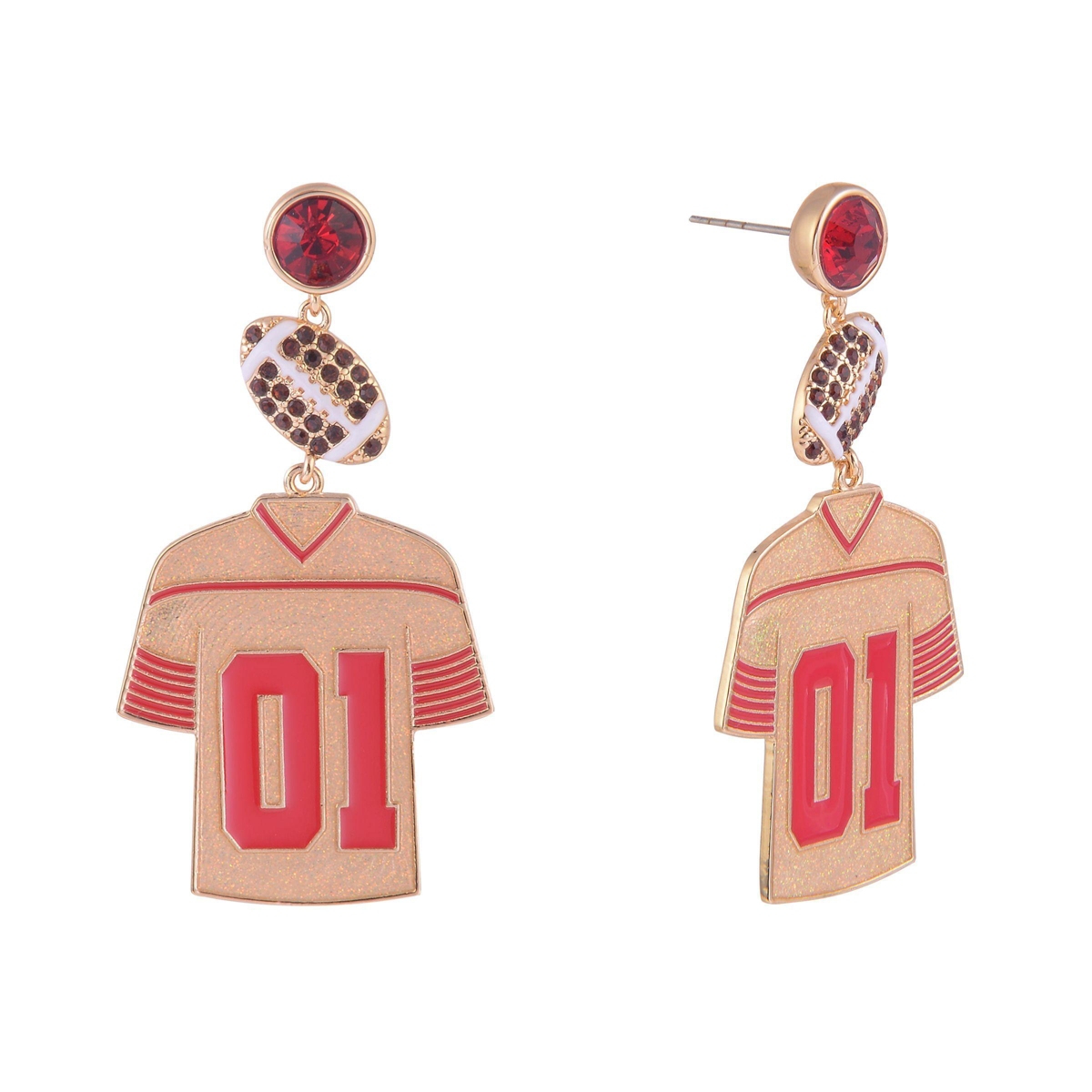Click here for Hallmark Enamel Jersey Football Earrings - Red prices