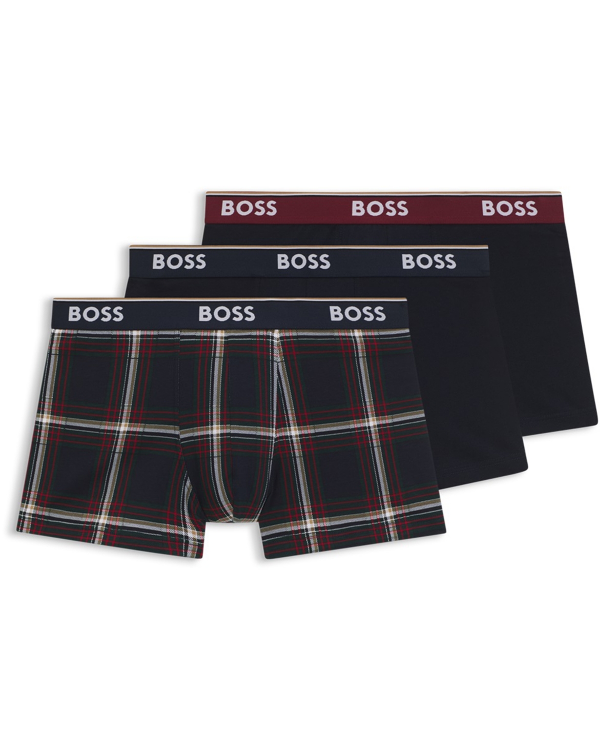Click here for Hugo Boss Mens 3-Pack Power Logo Waistband Trunk U... prices