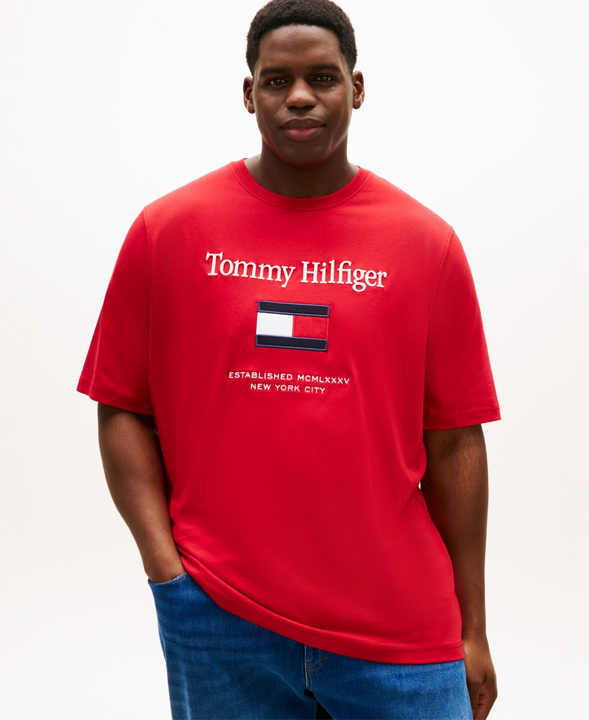 Click here for Tommy Hilfiger Mens Big & Tall Embroidered Flag T-... prices