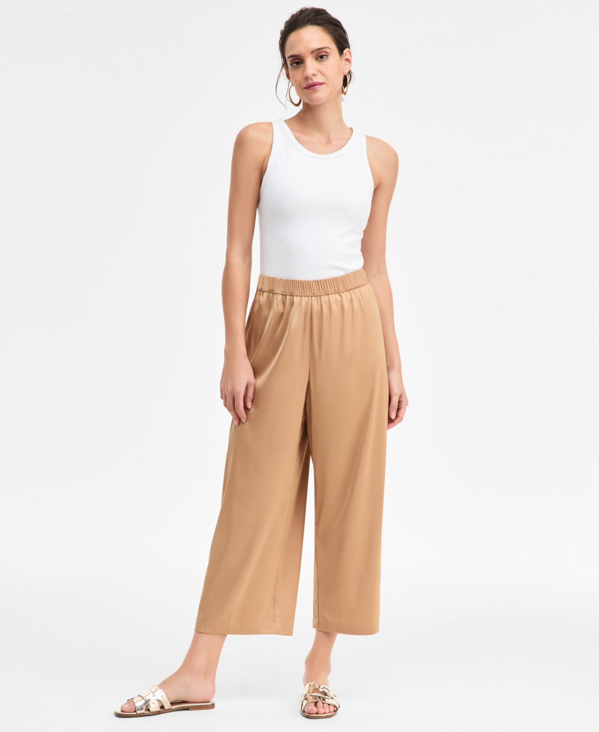 Click here for Jm Collection Womens Satin Pull-On Capri Pants  Ma... prices