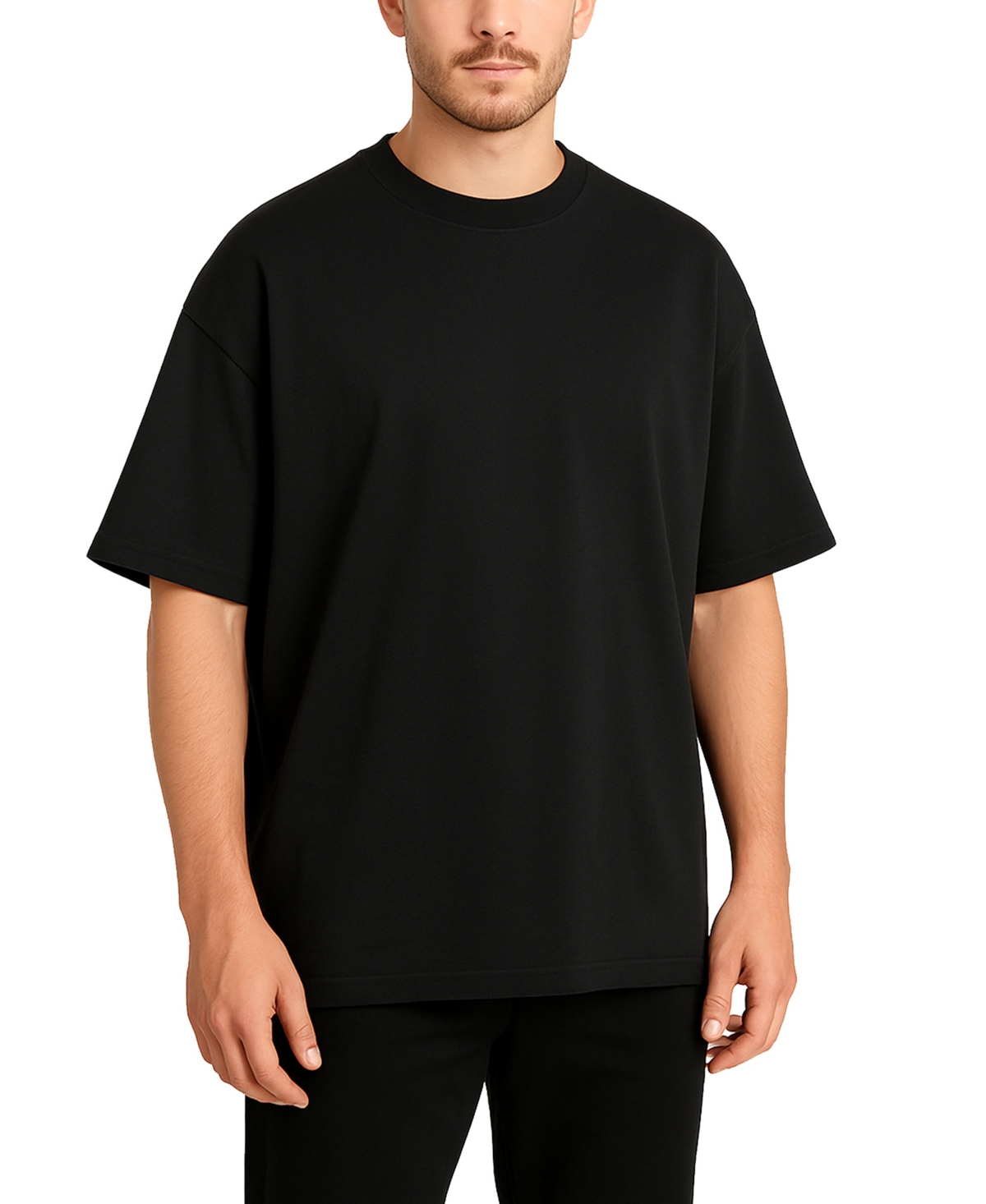 Click here for Blu Rock Mens Oversized Crewneck T-Shirt - Black prices