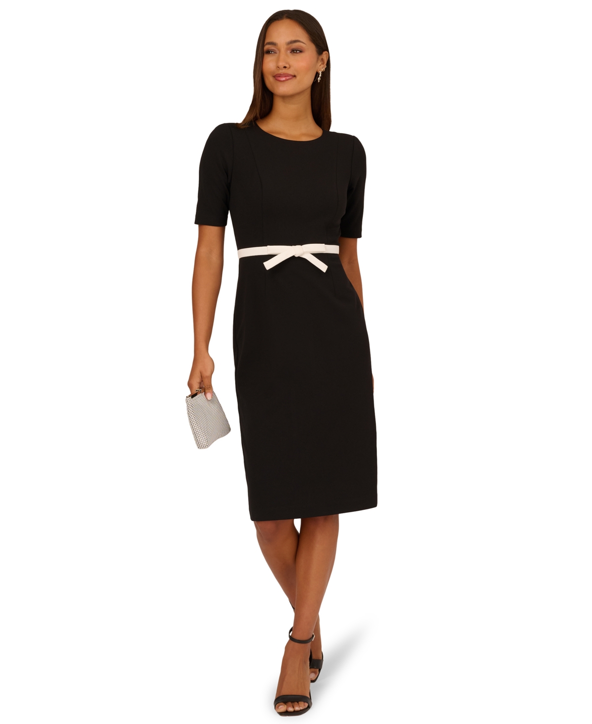 Click here for Adrianna Papell Womens Contrast Short-Sleeve Trimm... prices