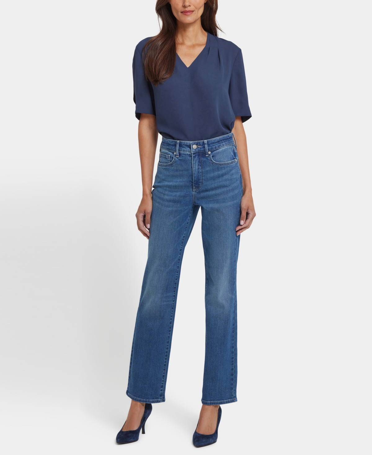 Click here for Nydj Petite High Rise Marilyn Straight Jeans - Lak... prices