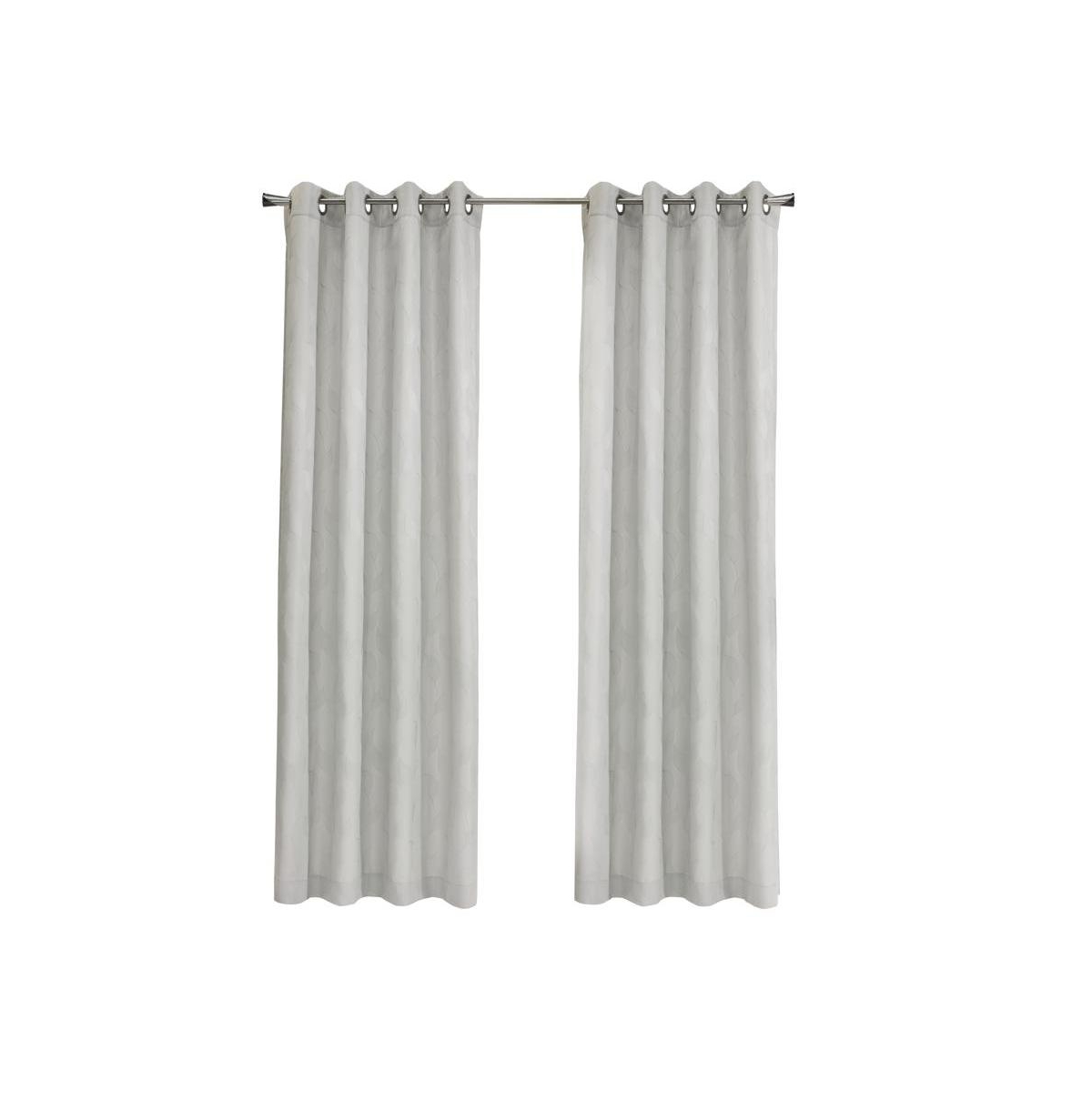 Habitat Corsica Light Filtering Grommet Botanical Textured Jacquard Curtain Panel for Bedroom 52" x 95" Grey - Grey