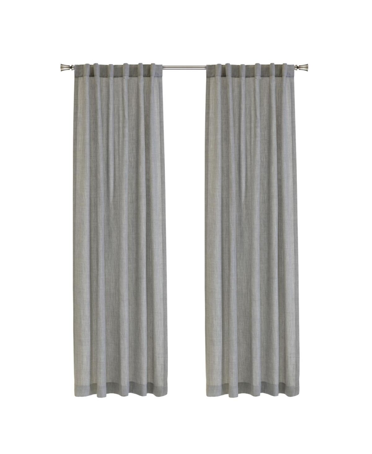 Habitat 100 Polyester Johnstown Light Filtering Faux Linen Textured Dual Header Curtain Panel 52" x 108" Silver - Silver